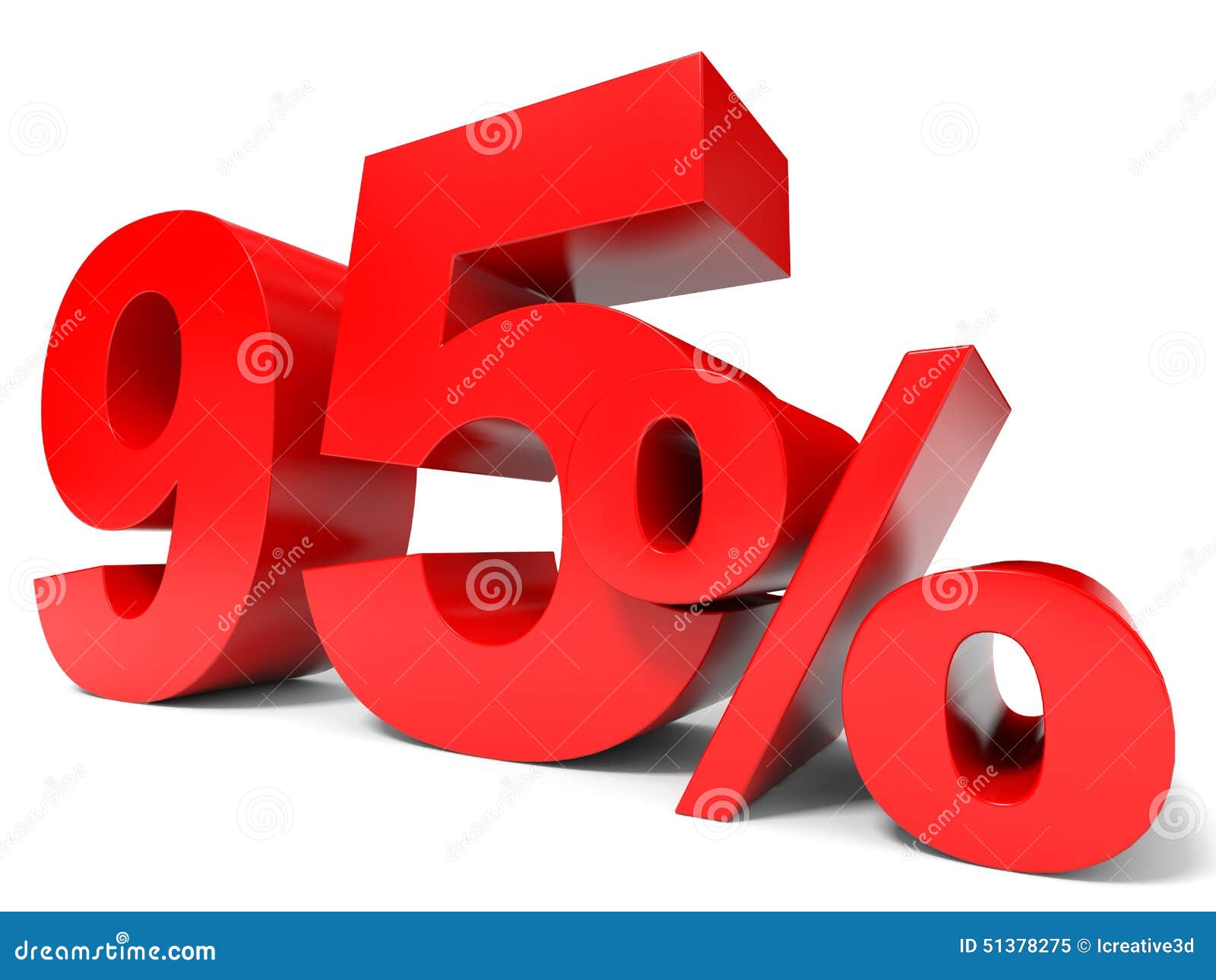 Red Ninety Five Percent Off. Discount 95 Stock Illustration ...