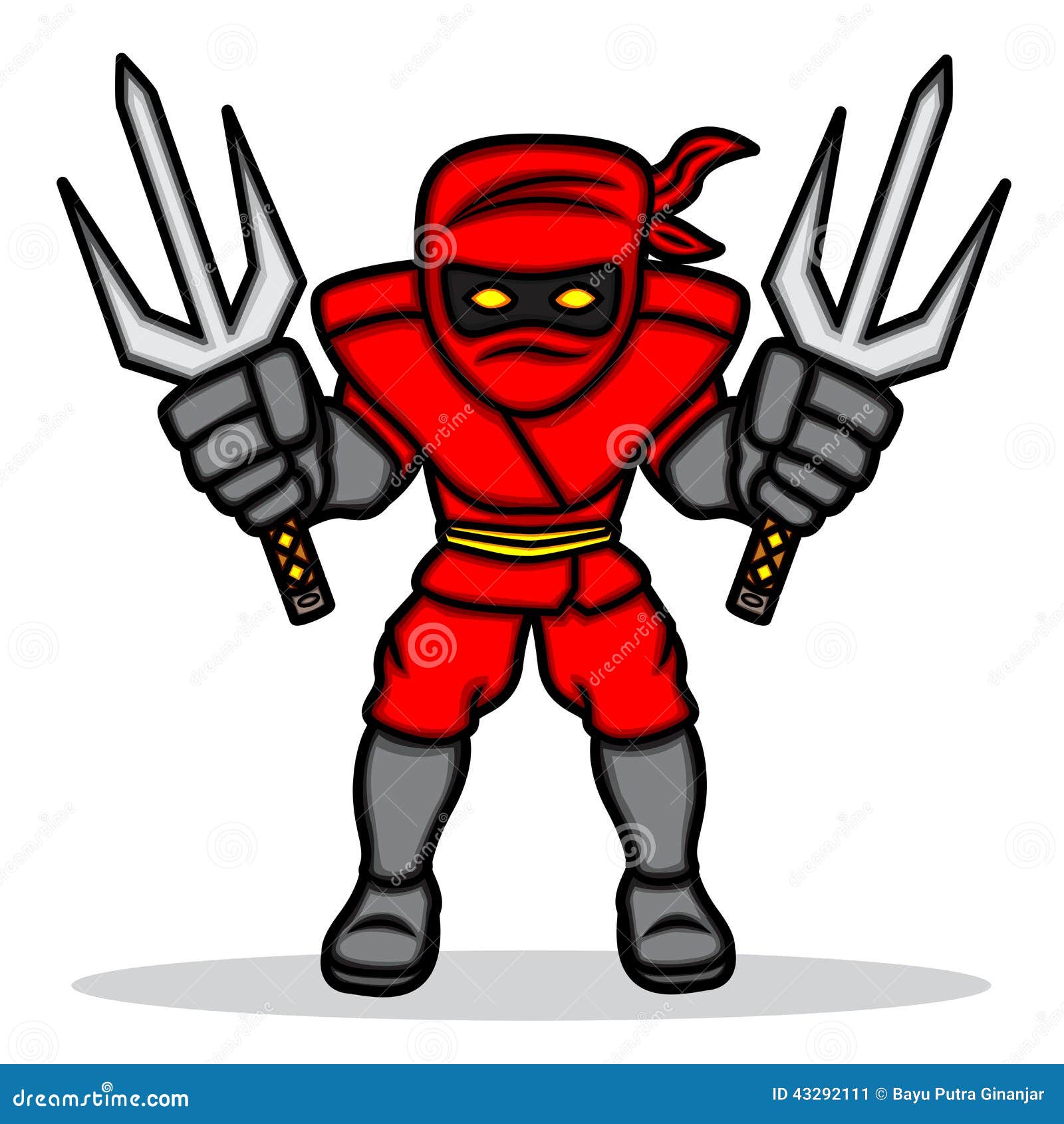 Red ninja stock vector. Illustration of warrior, stealth - 43292111