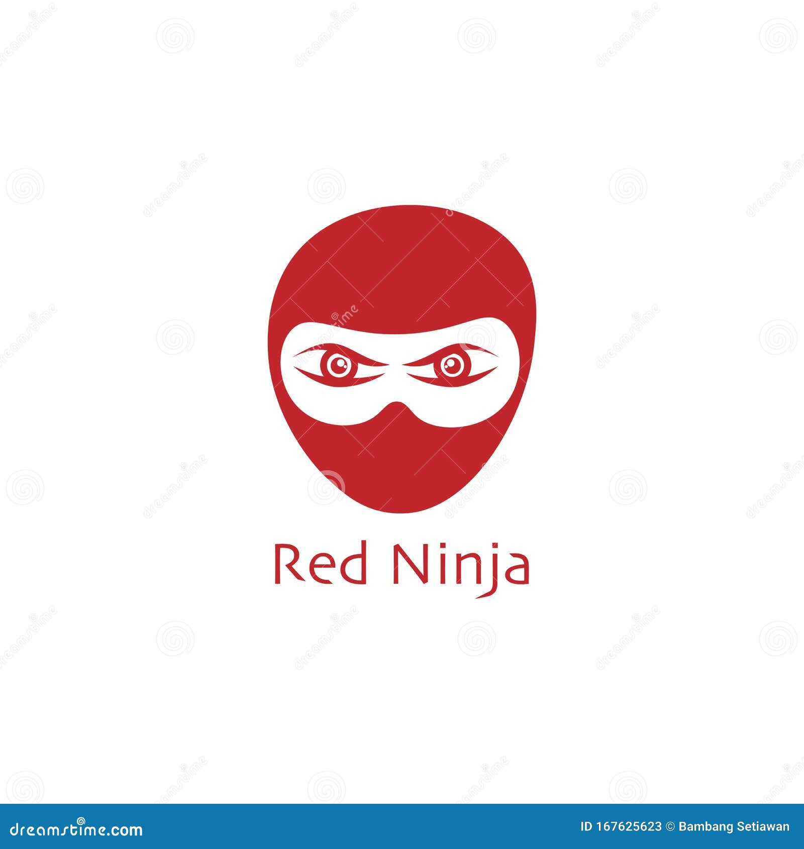 Red Ninja Logo Concept, Ninja Head Icon Vector Design Template, Super ...