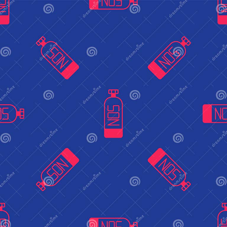 Red Nitrous Oxide Icon Isolated Seamless Pattern on Blue Background ...