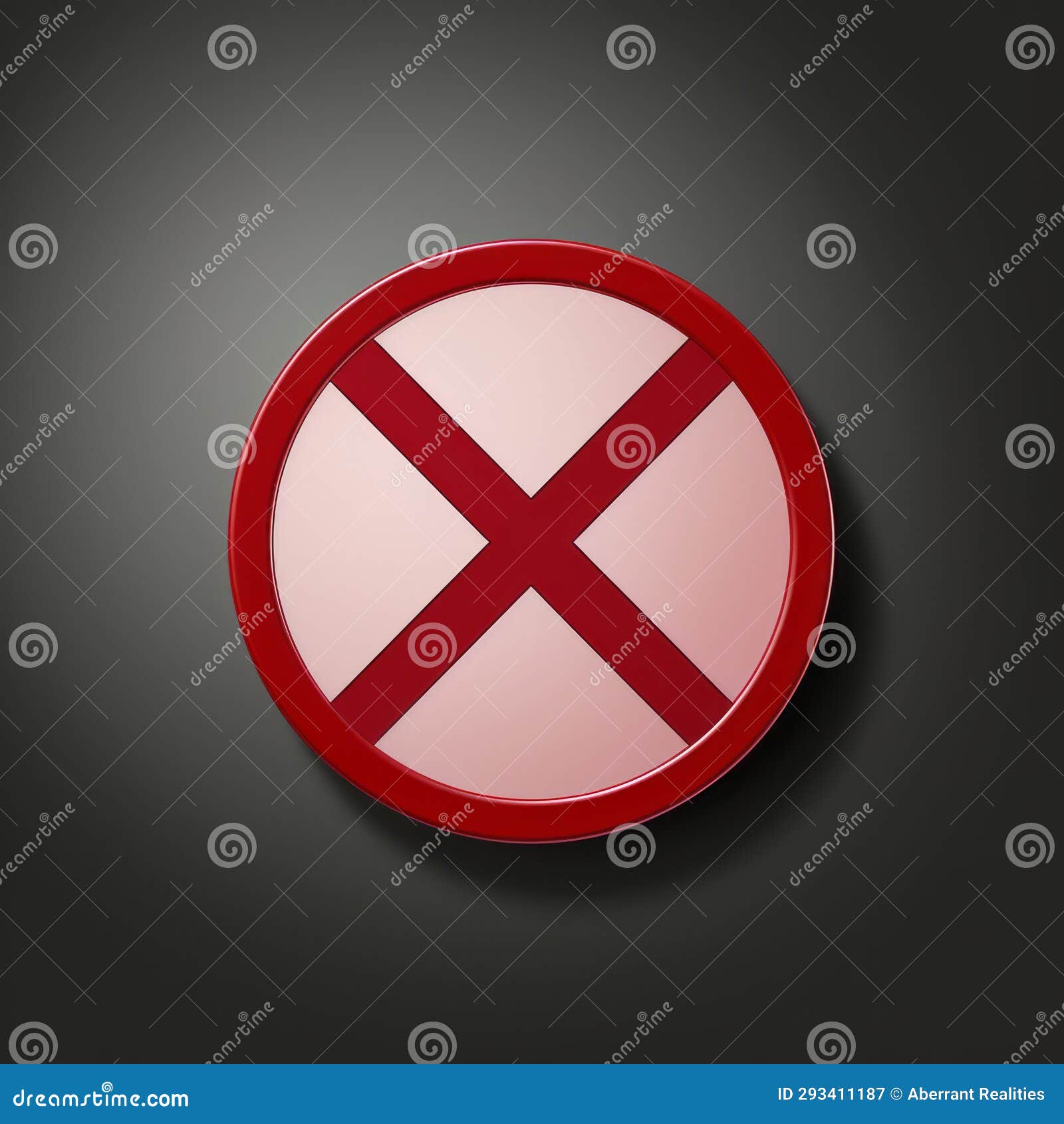 A Red No Entry Sign on a Black Background Stock Illustration ...