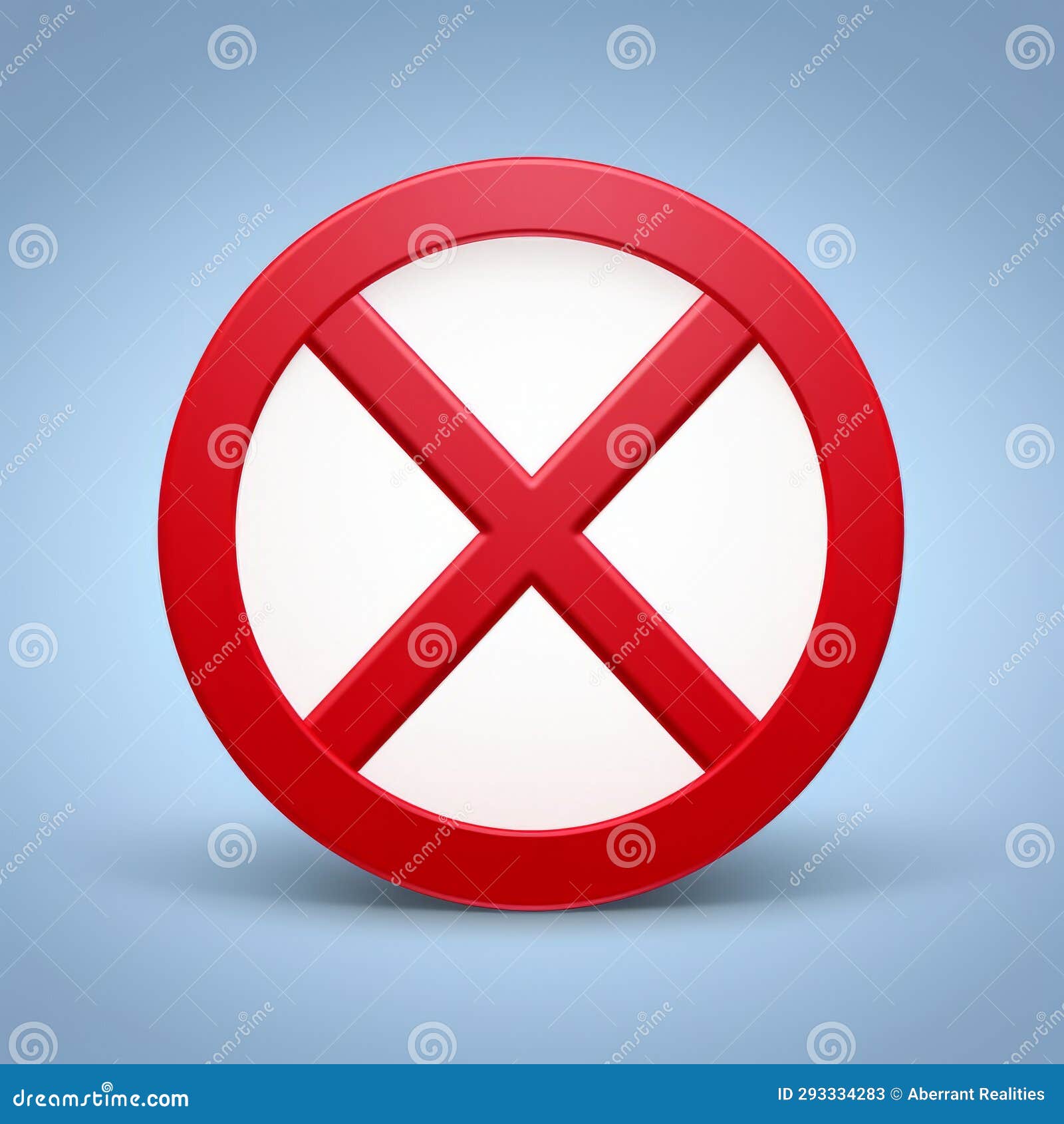 A Red No Entry Sign on a Blue Background Stock Illustration ...