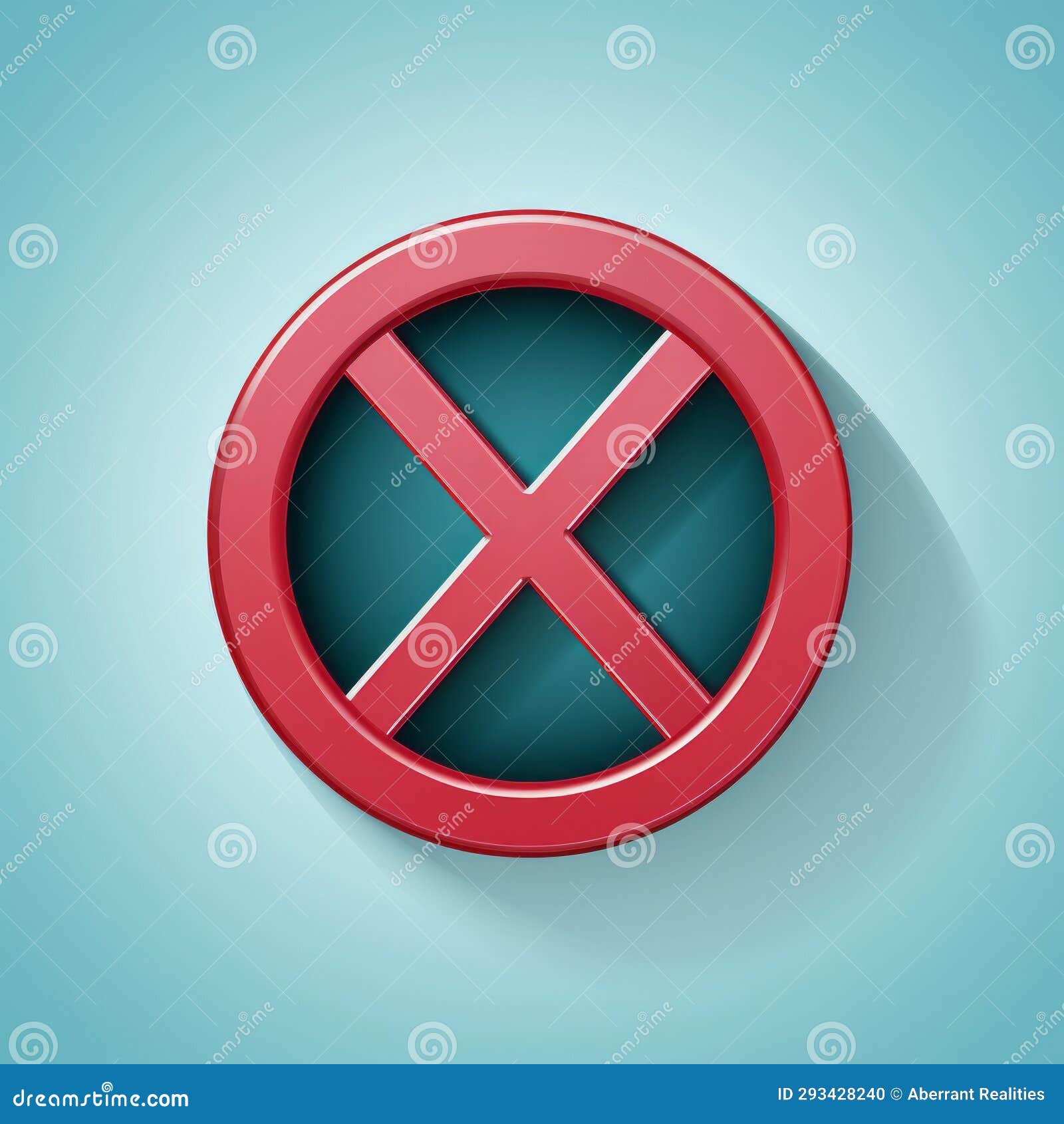 A Red No Entry Sign on a Blue Background Stock Illustration ...