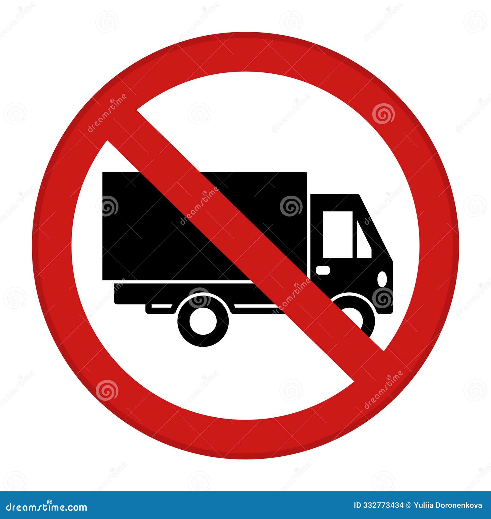 Red No Heavy Vehicles Sign. Stock Vector - Illustration of restriction ...