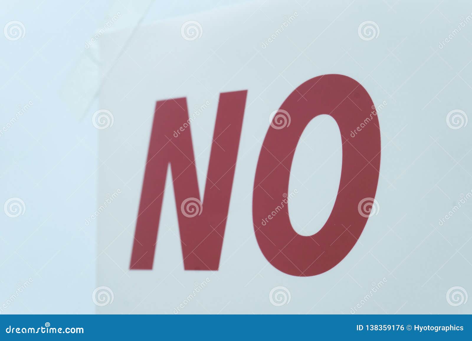 Red `NO` Paper Attached To a White Wall Stock Photo - Image of attach ...