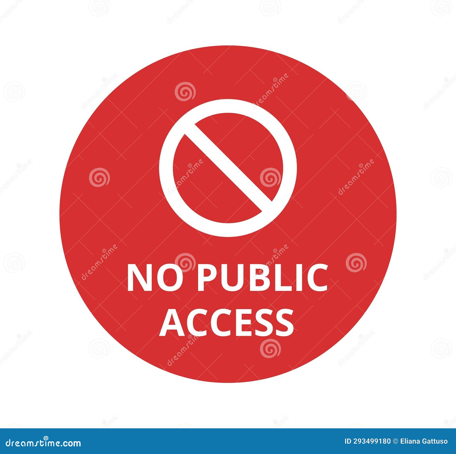 Red No Public Access Sign stock vector. Illustration of entry - 293499180