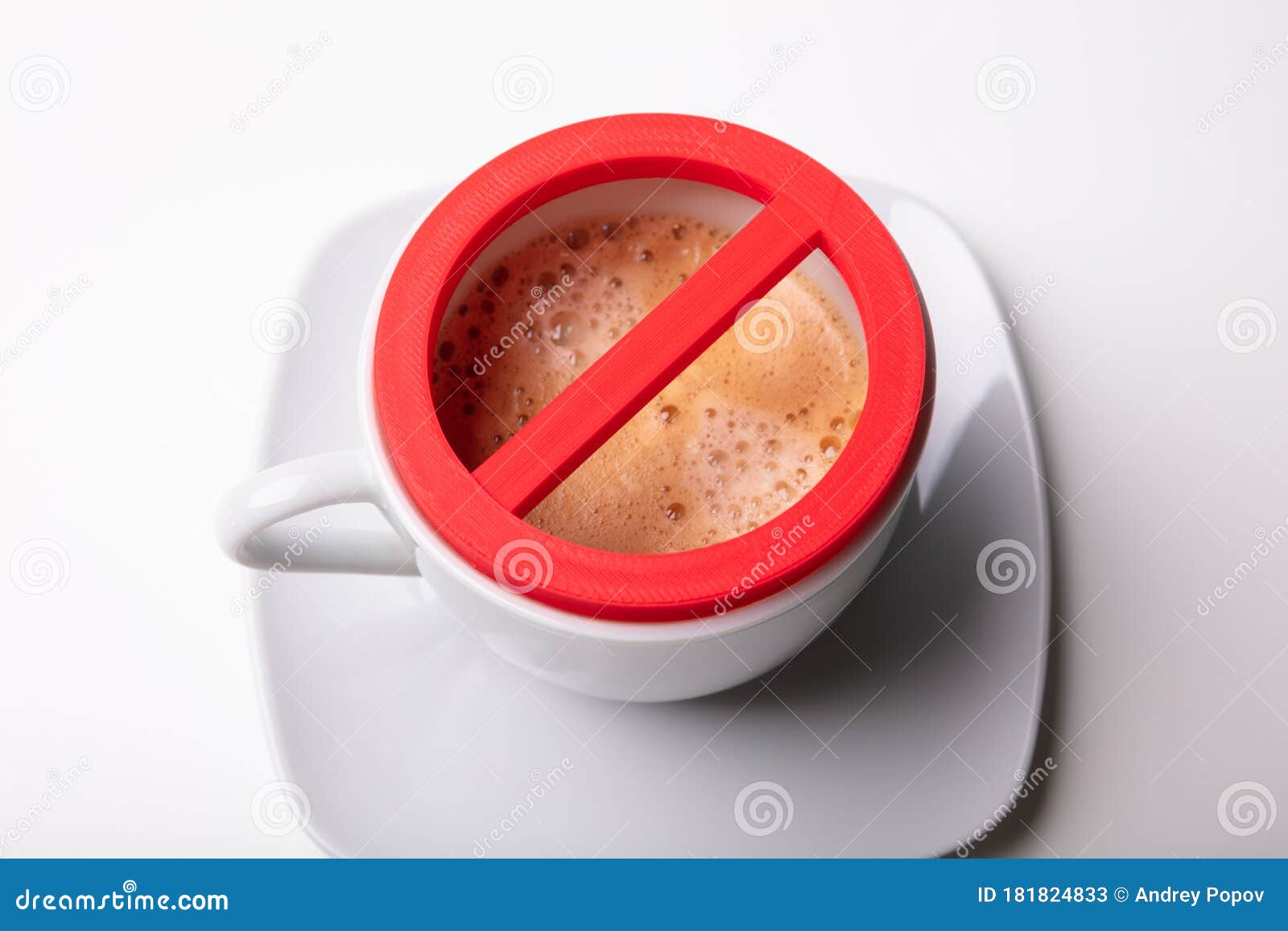 Red No Sign on Coffee Cup stock image. Image of forbidden - 181824833