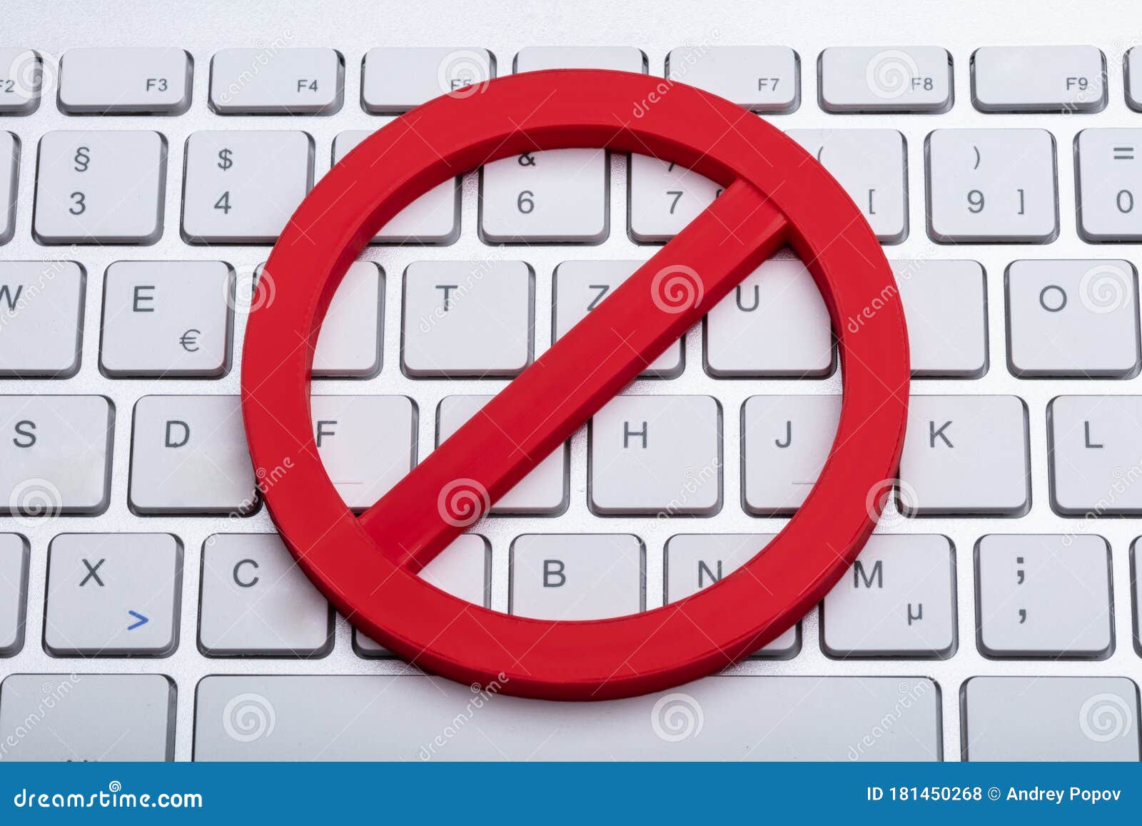 Red No Sign on Computer Keypad Stock Photo - Image of electronic ...