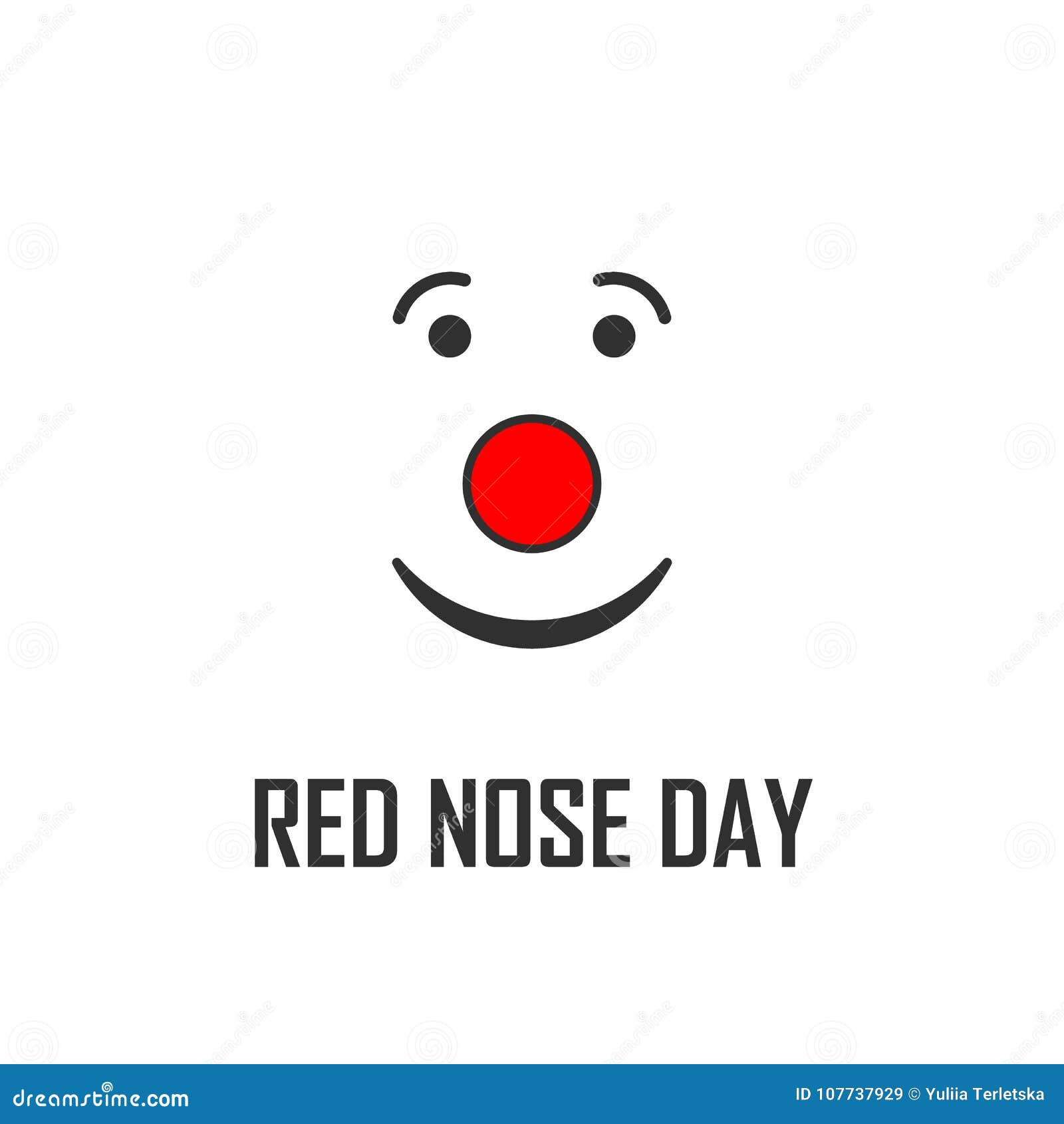Red Nose Clown, Red Nose Day and Text Stock Vector - Illustration of ...