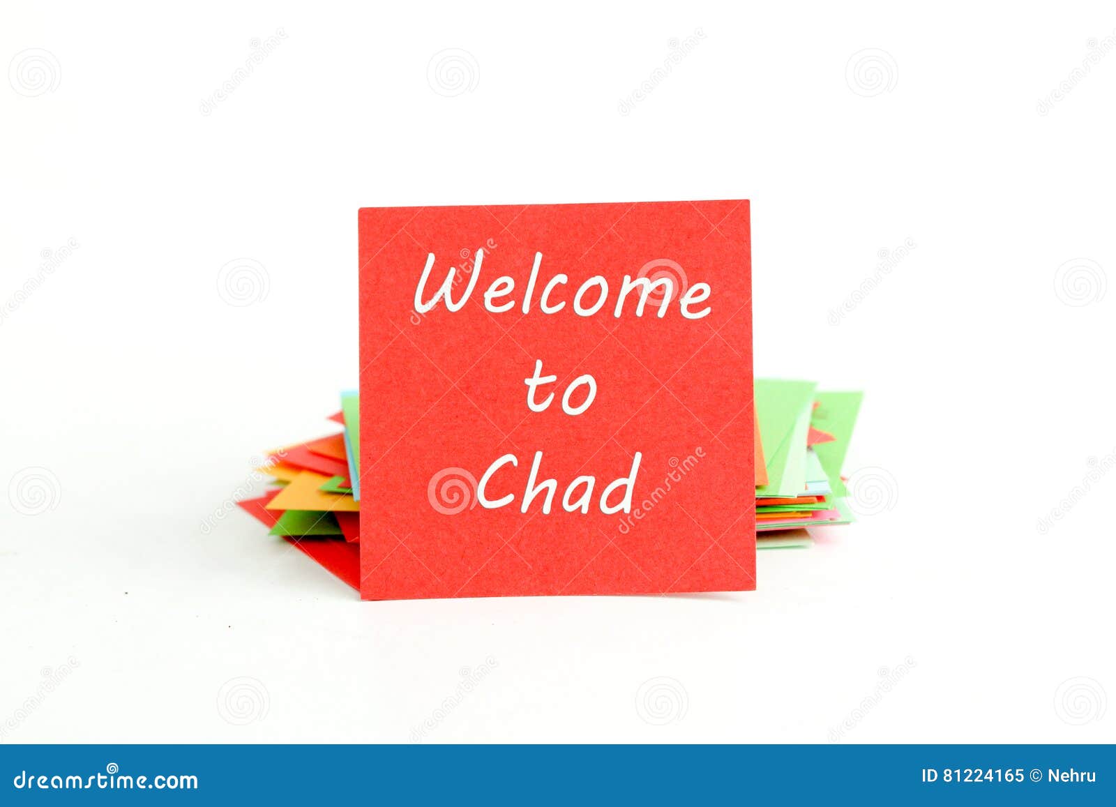 Red Note Paper with Text Welcome To Chad Stock Image - Image of notice ...