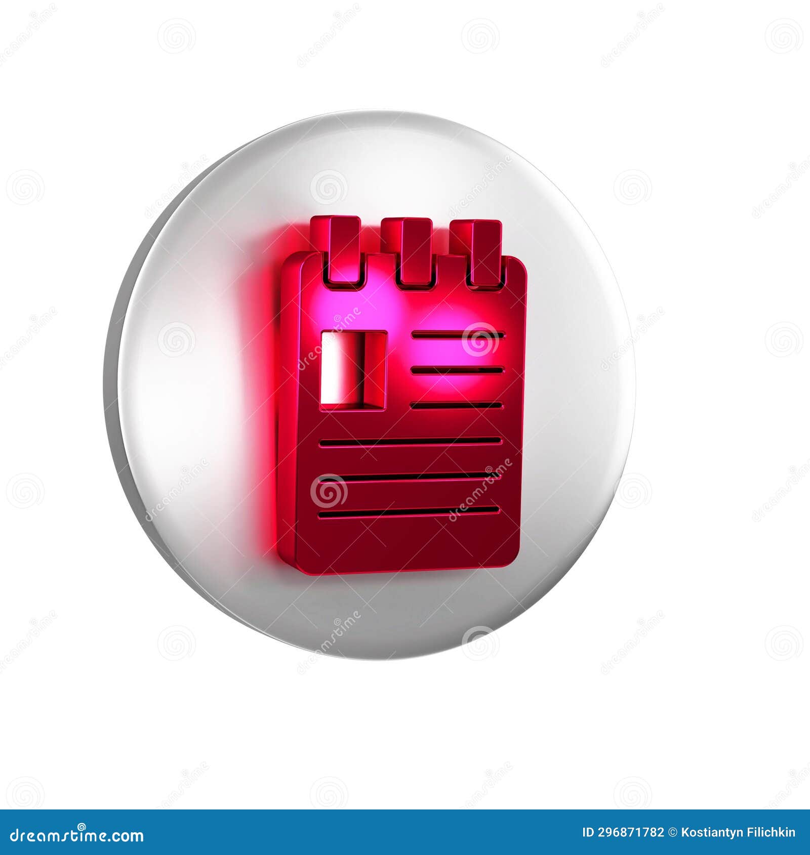 Red Notebook Icon Isolated on Transparent Background. Spiral Notepad ...