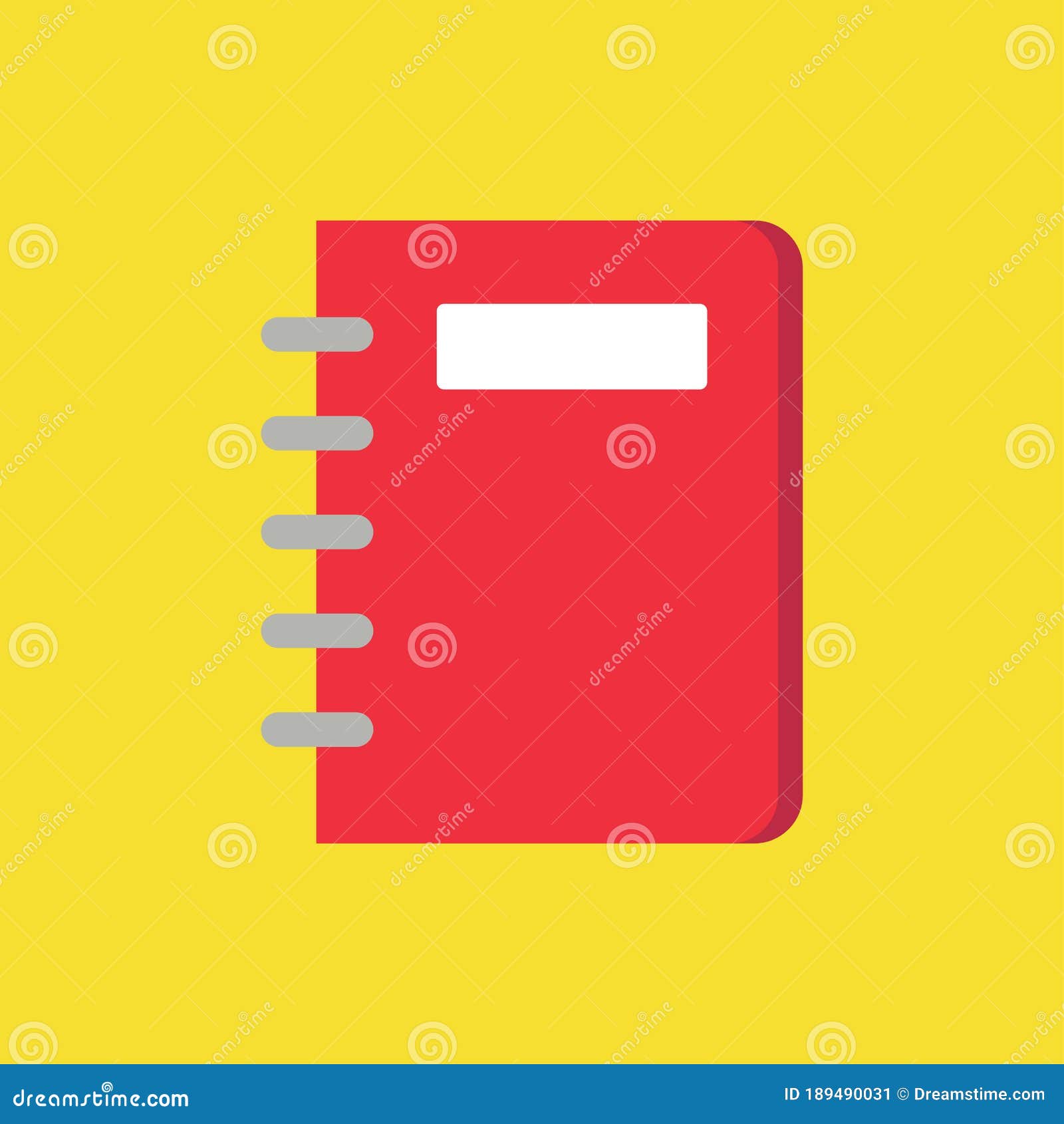 Red Notebook Icon, Scrapbooking Icon Flat Element, Diary Planner Note ...