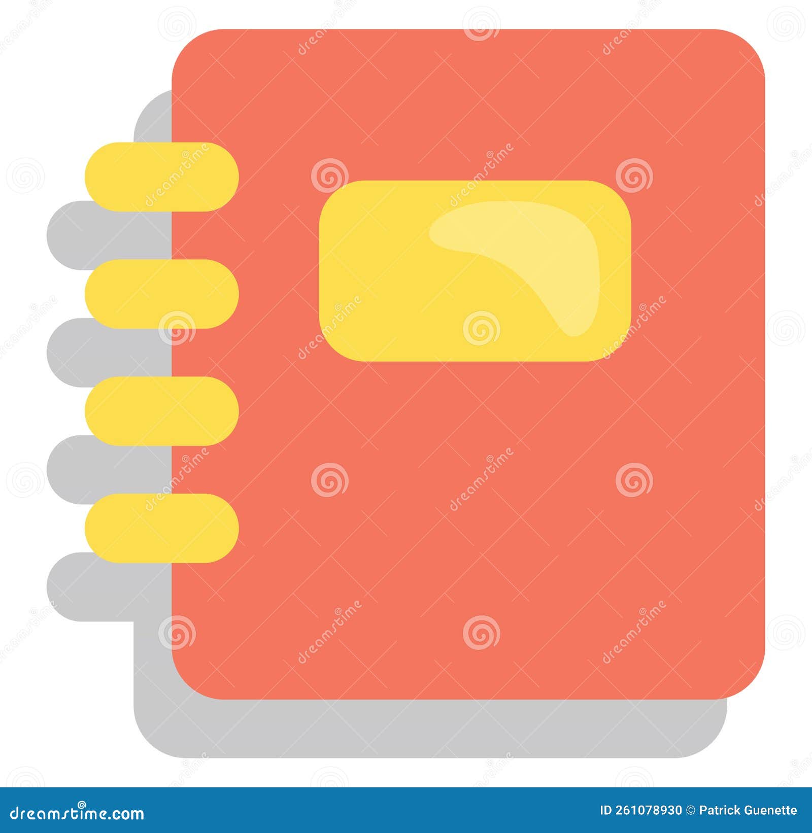 Red notebook, icon stock vector. Illustration of leaflet - 261078930