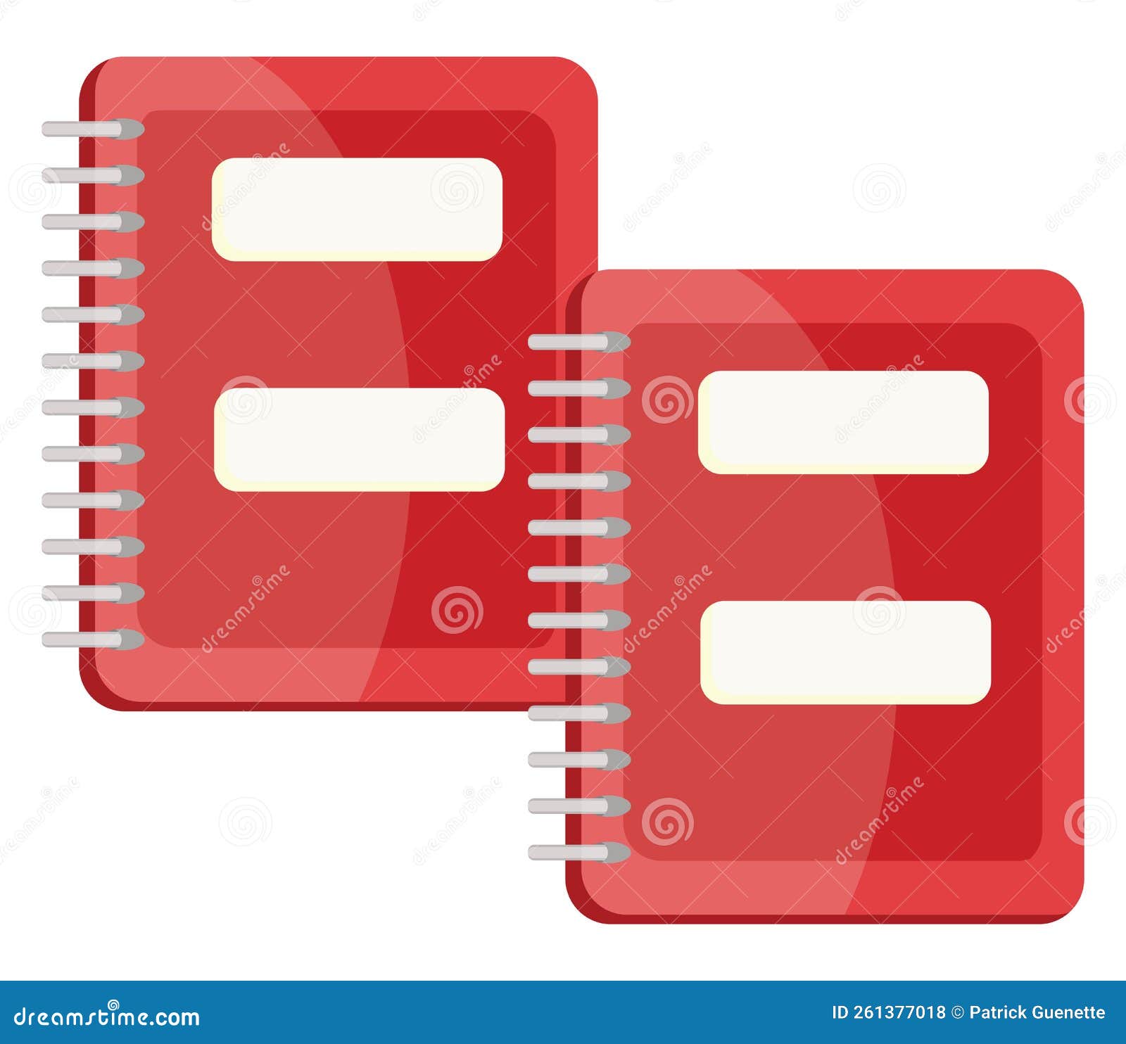 Red notebook, icon stock vector. Illustration of blue - 261377018