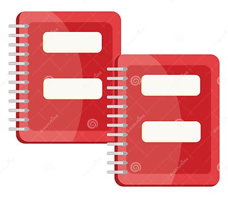 Red notebook, icon stock vector. Illustration of blue - 261377018