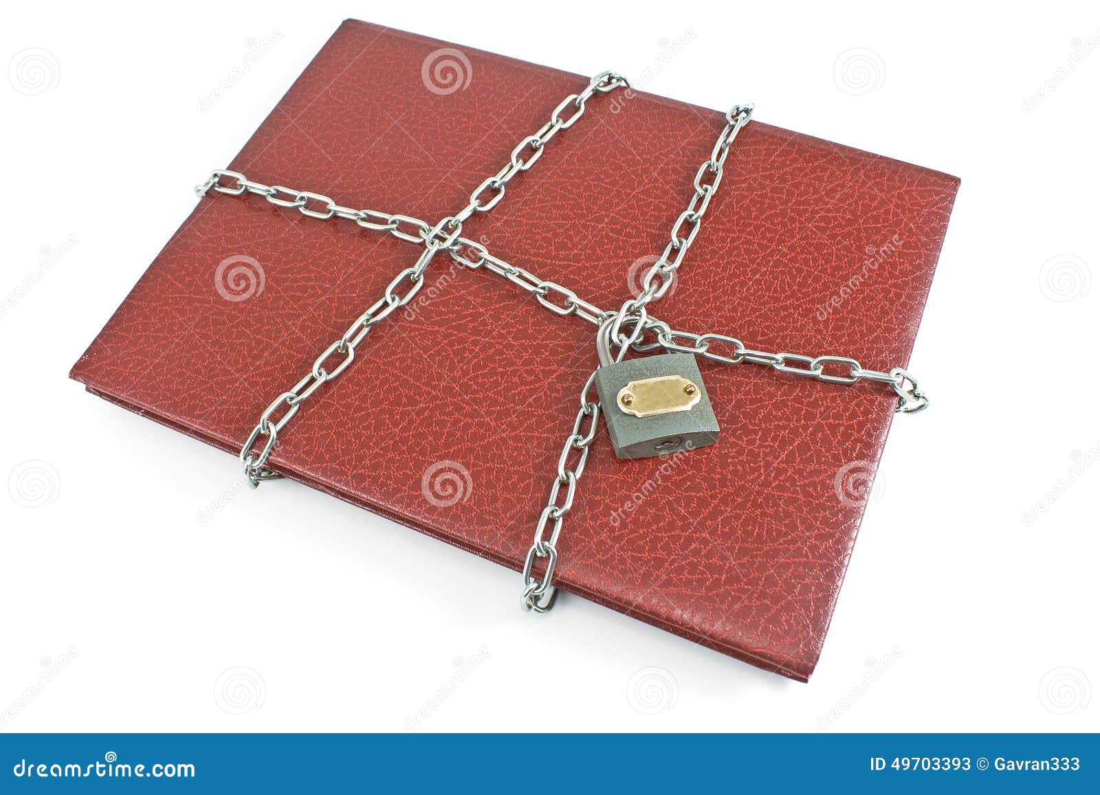 Red Notebook with Padlock and Chain Stock Image - Image of diary, card ...