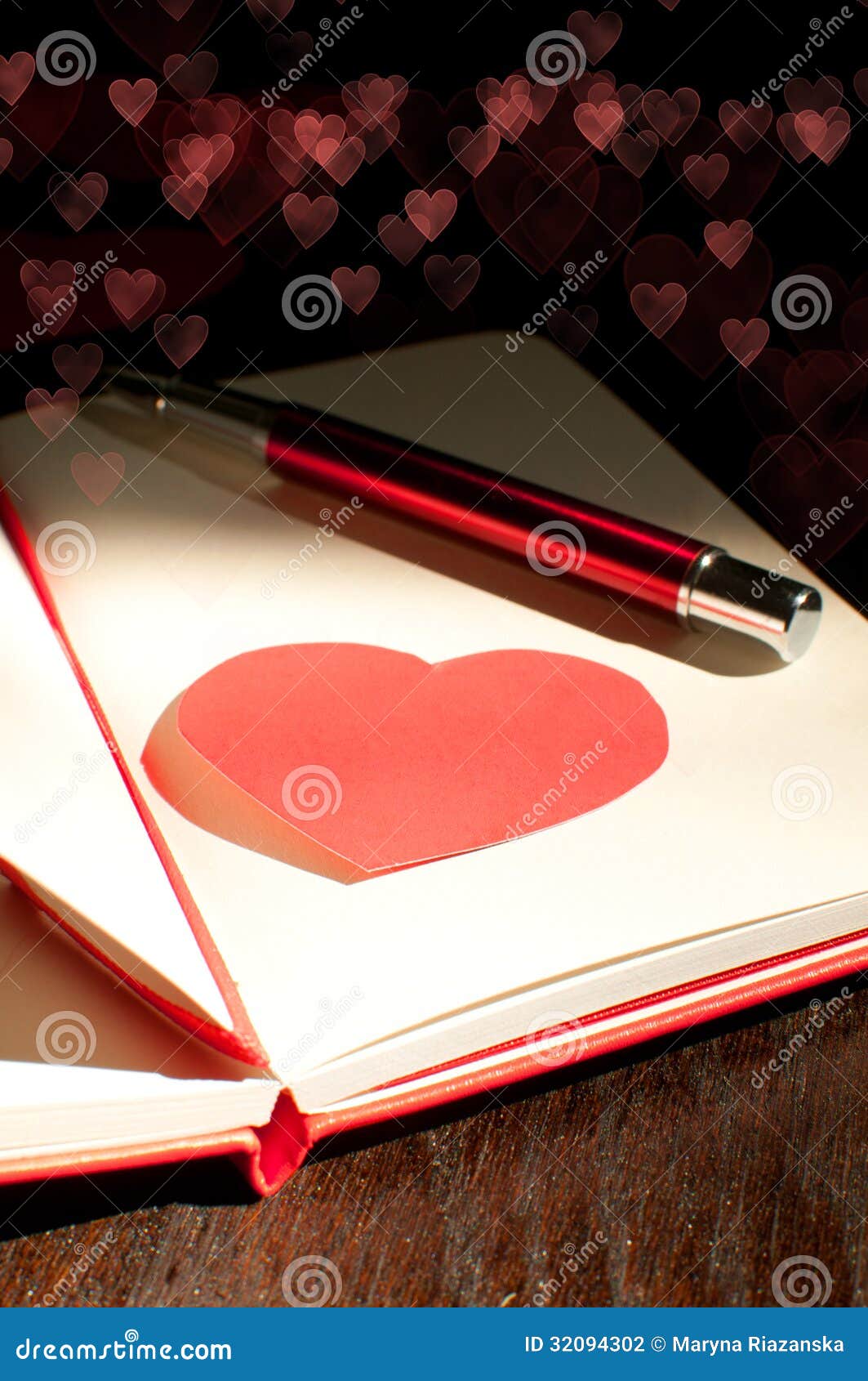 Red Notepad for Love Message Stock Photo - Image of page, romance: 32094302