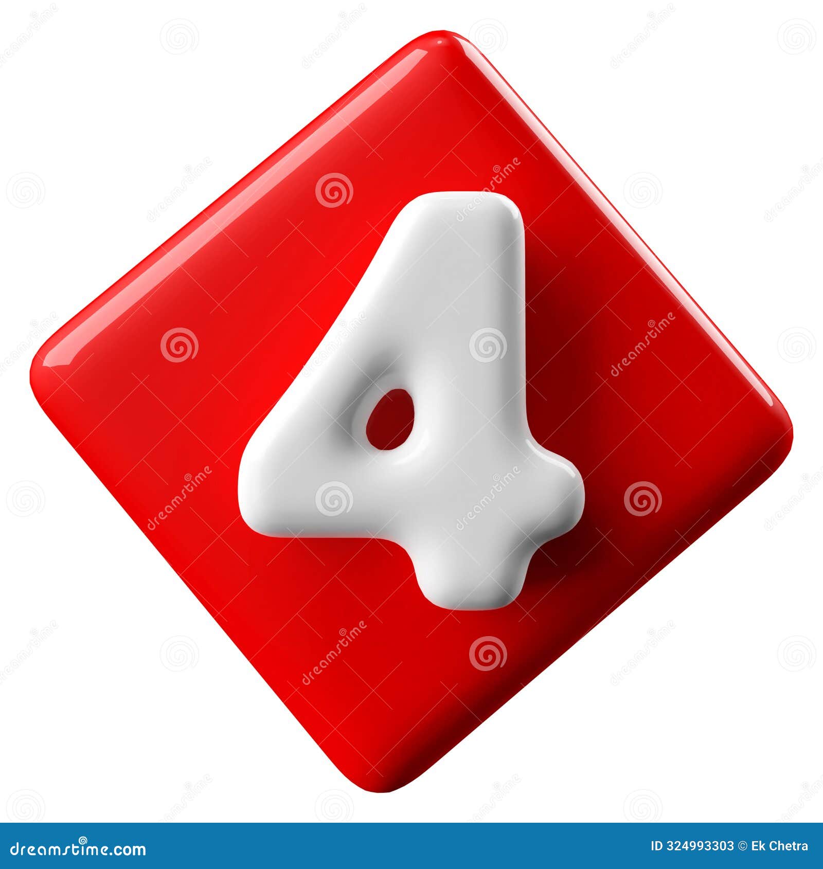 Red 3D Number 4 stock illustration. Illustration of digital - 324993303
