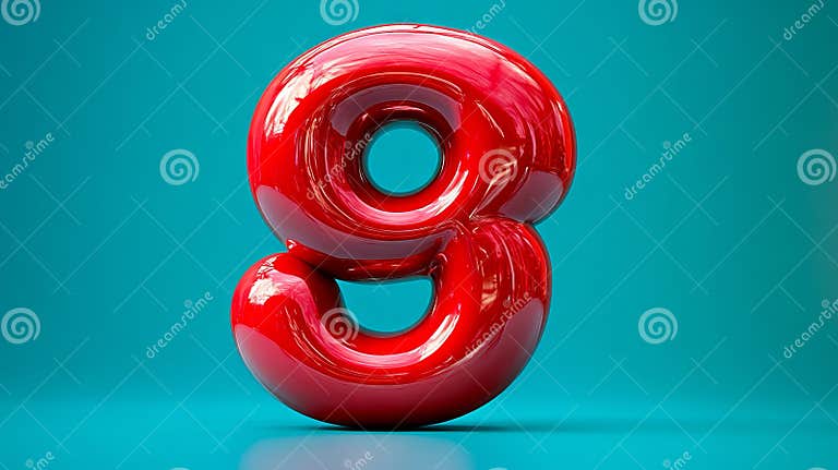 A Red Number Eight on a Blue Background Stock Illustration ...