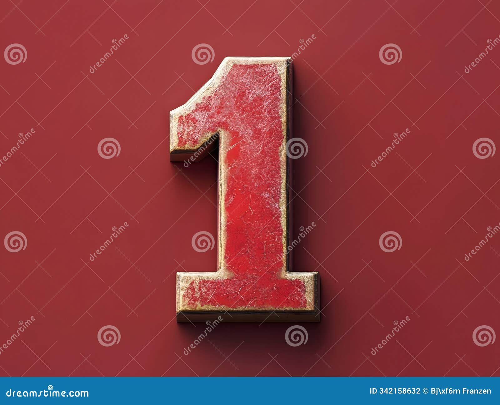 Red Number 1 First Numeral One 3D Logo Symbol Stock Illustration ...