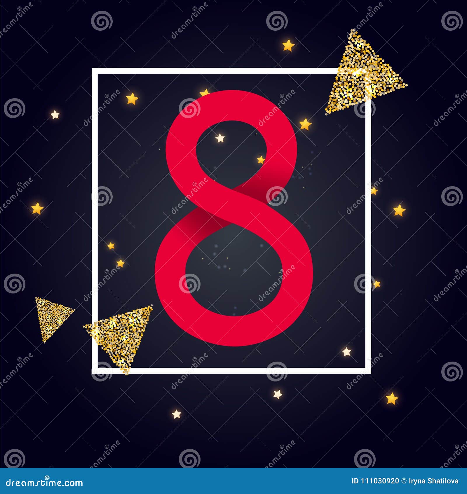 Red 8 number lustration stock vector. Illustration of background ...