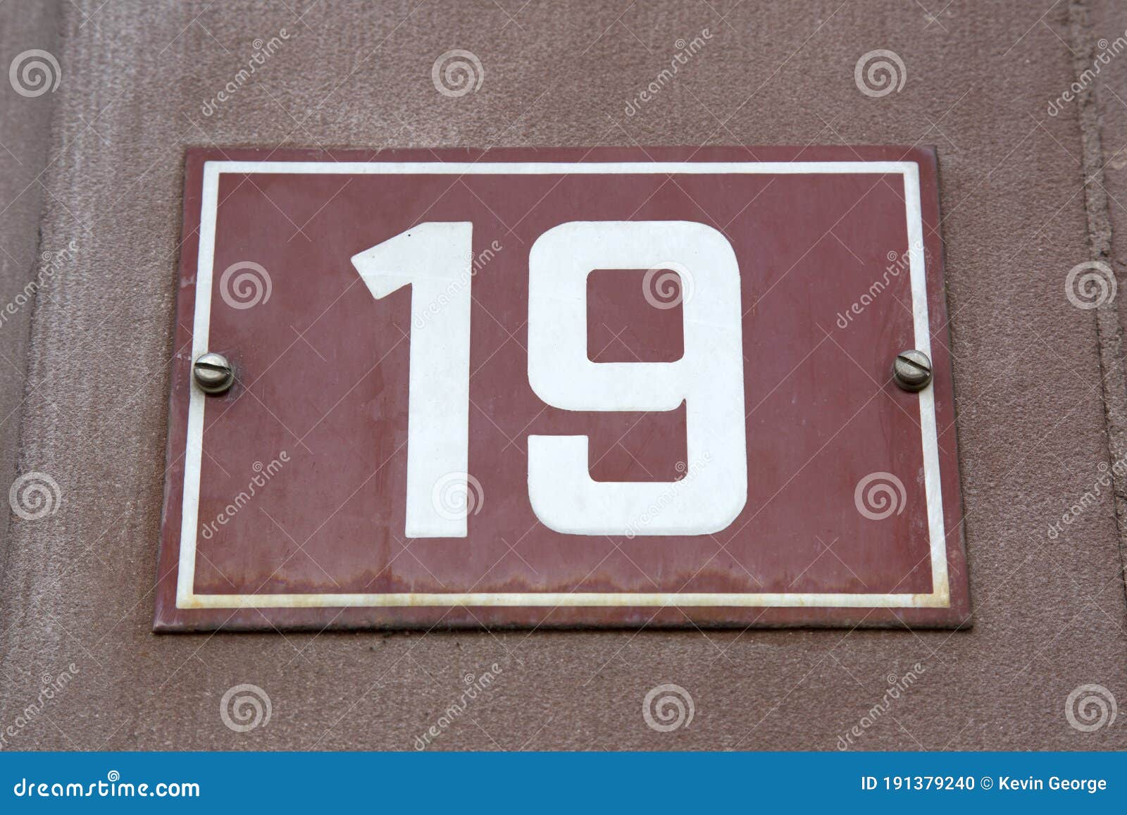 Red Number Nineteen stock photo. Image of concept, housing - 191379240