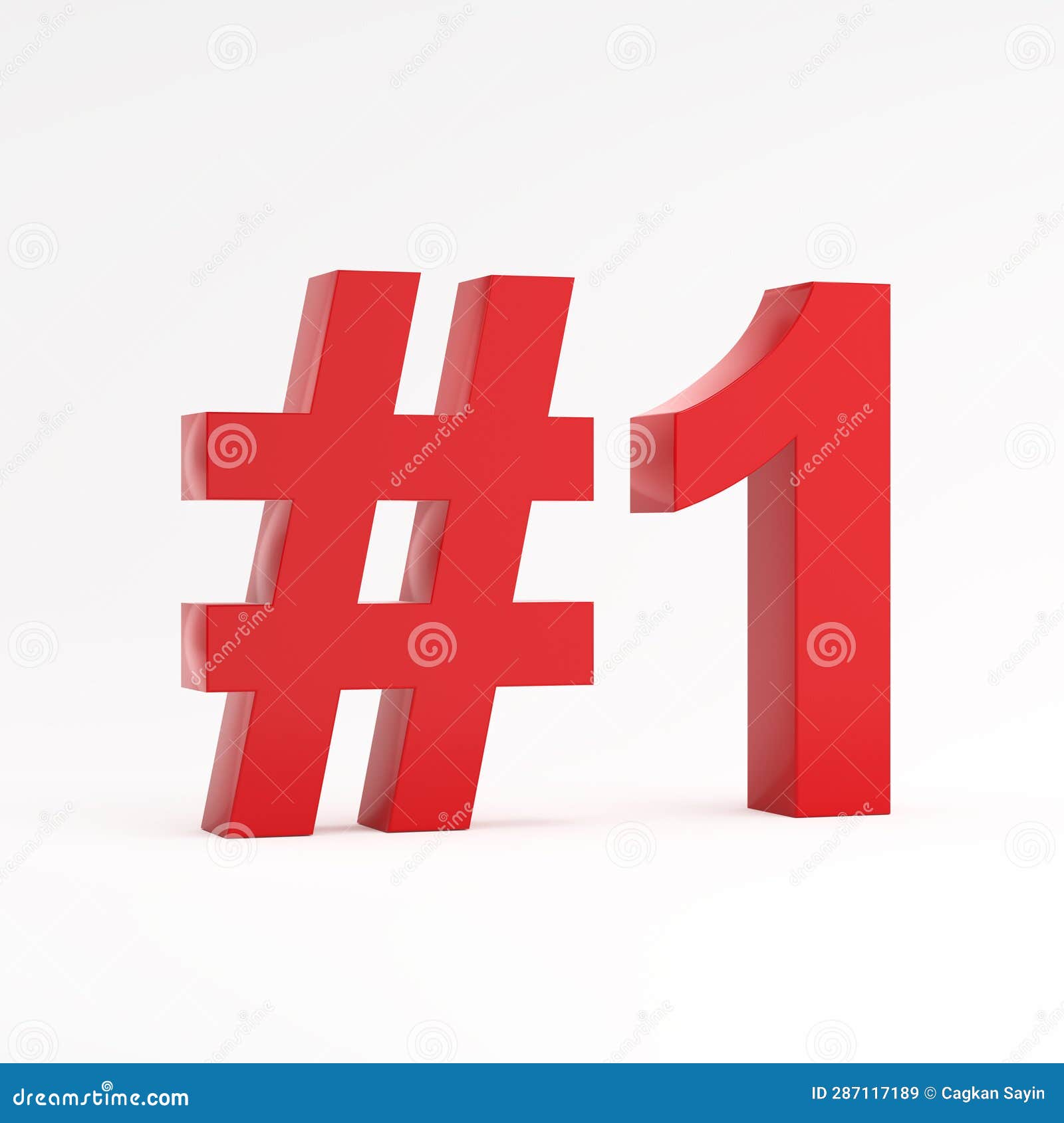 Red Number One 1 on White Background Stock Illustration - Illustration ...