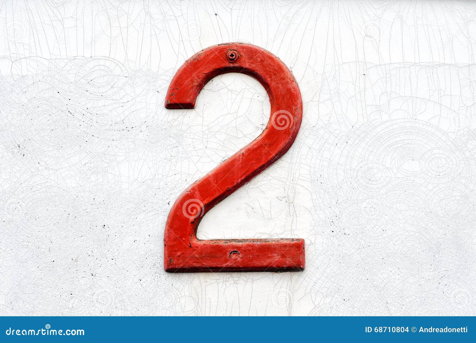 Red Number 2 Over Weathered White Background Stock Photo - Image of ...