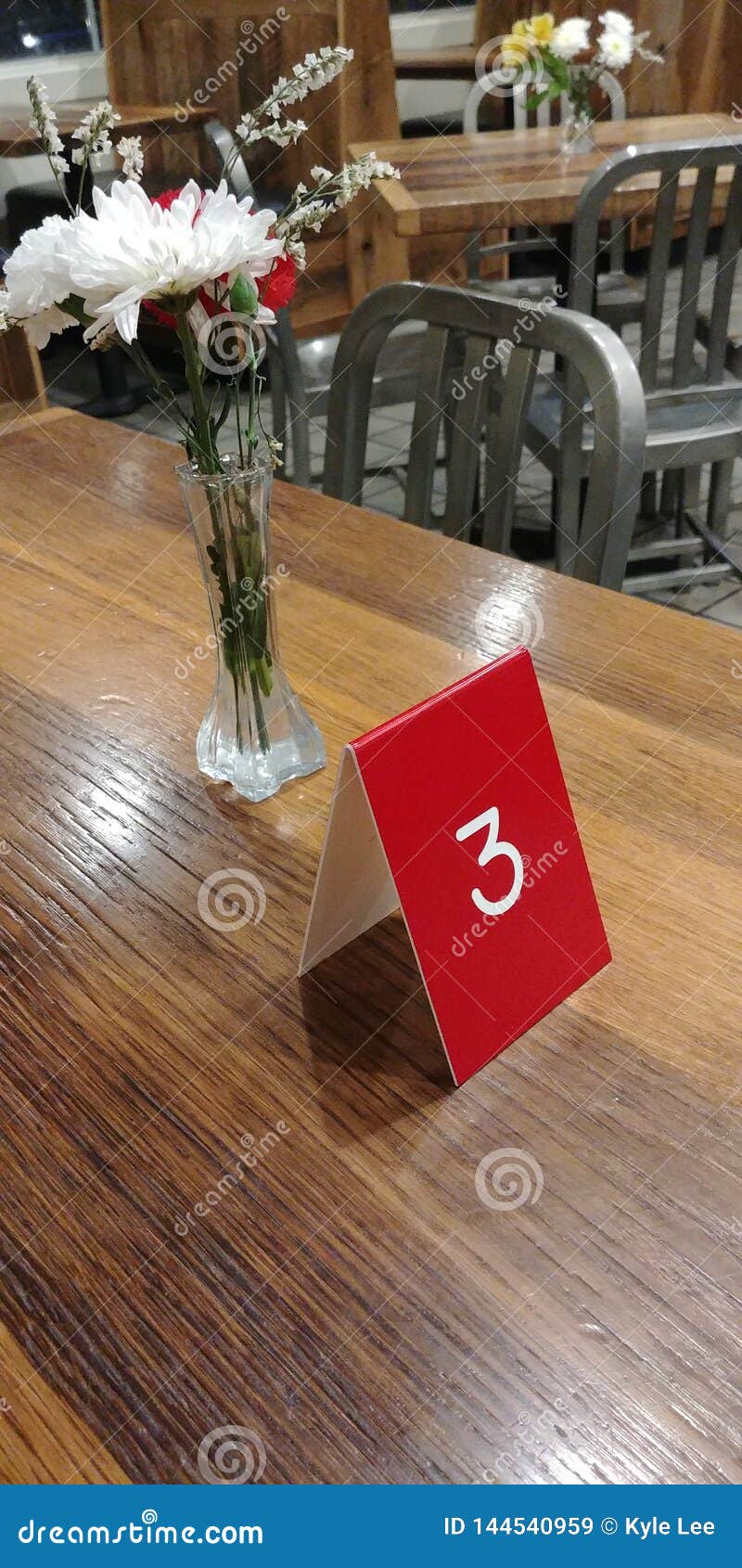 Red number 3 table marker stock image. Image of card - 144540959