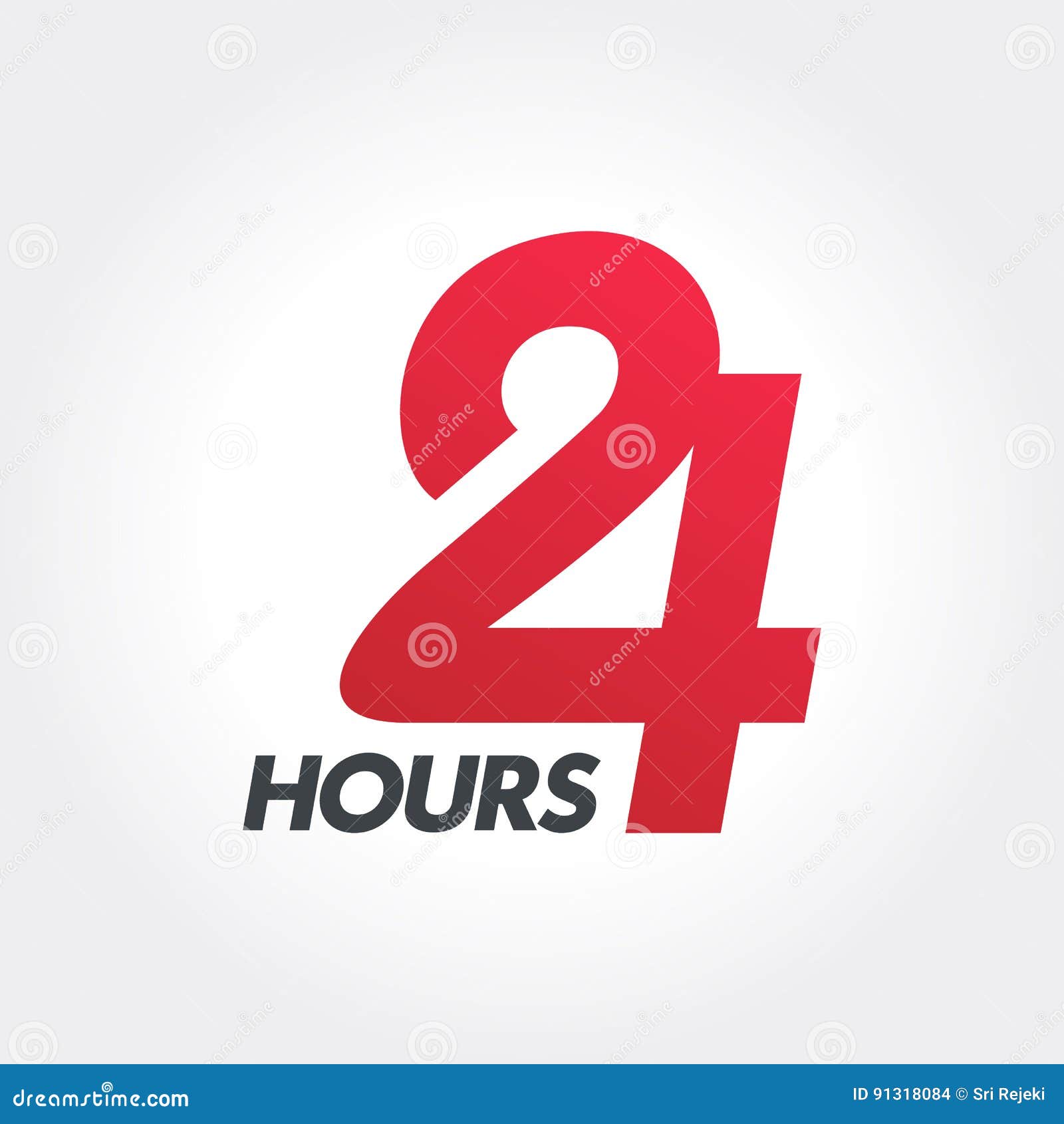 Red Number 24 on White Background Design Illustration Stock Vector ...