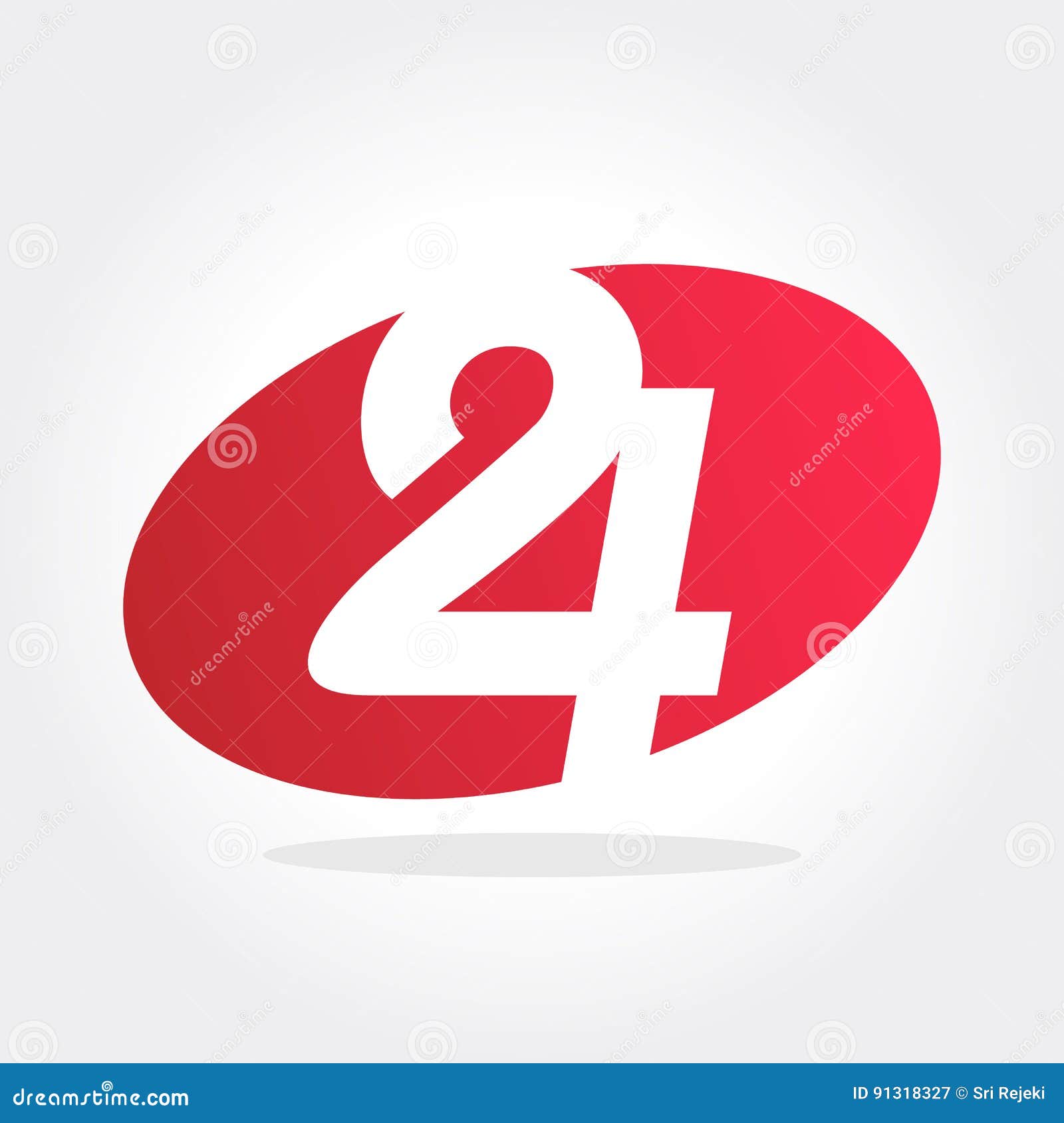 Red Number 24 on White Background Design Illustration Stock Vector ...