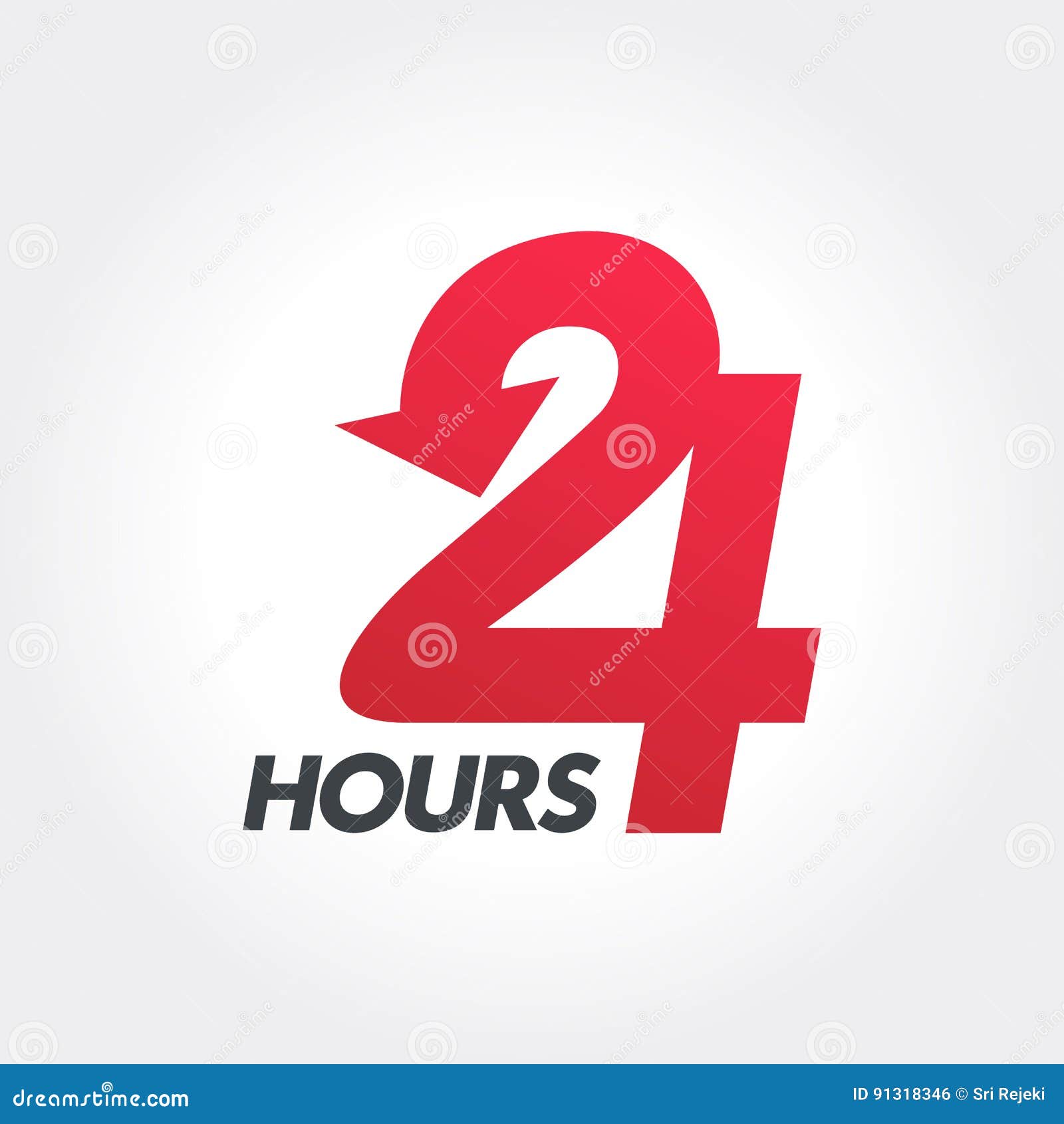 Red Number 24 on White Background Design Illustration Stock Vector ...