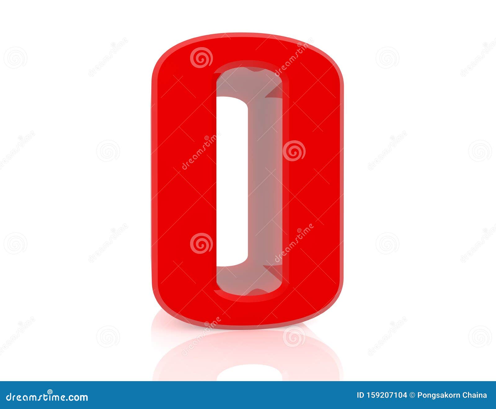 Red Number 0 on White Background 3d Rendering Stock Illustration ...