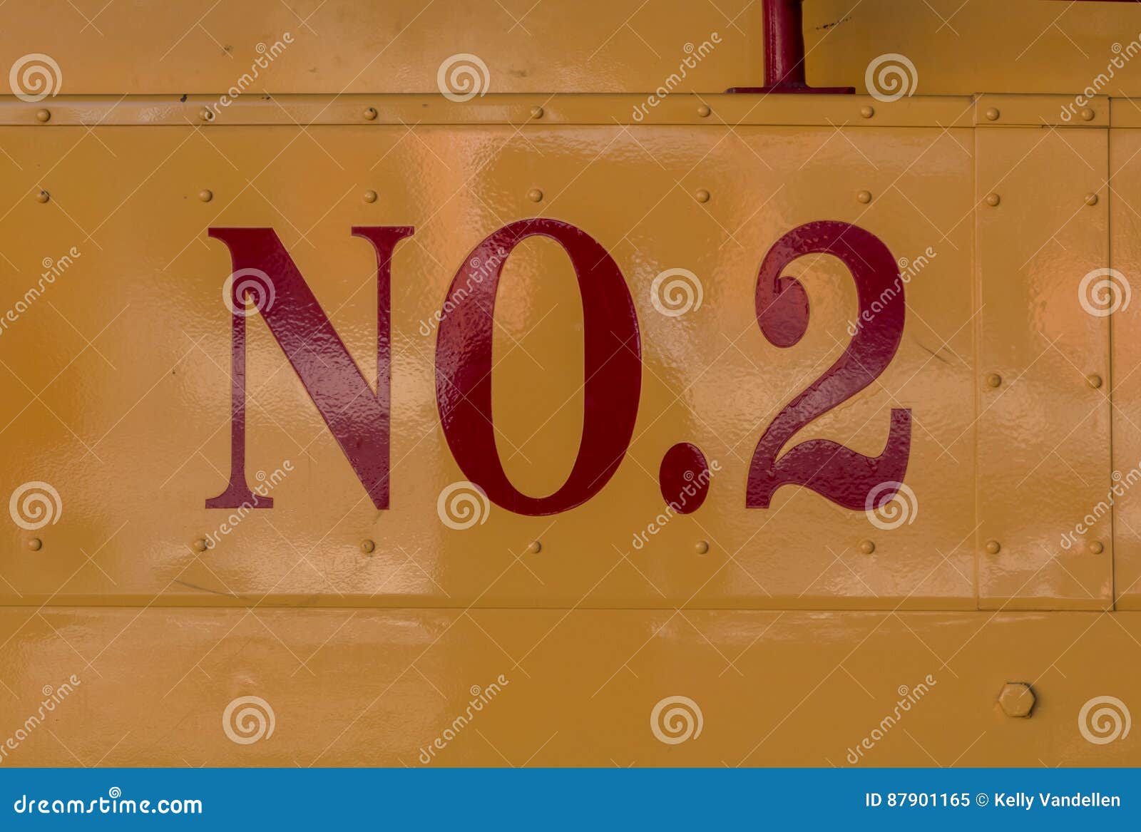 Red Number 2 on Yellow Metal Stock Image - Image of typeface, detail ...