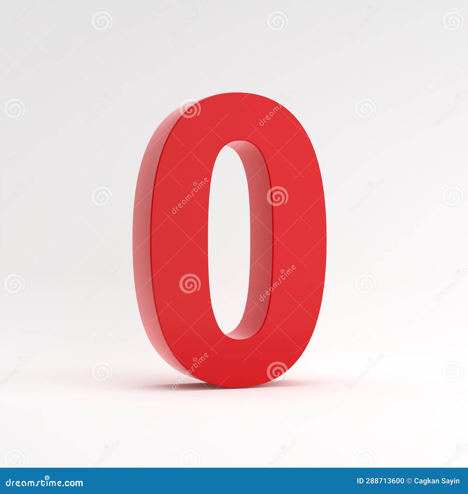Red Number Zero 0 on White Background Stock Illustration - Illustration ...