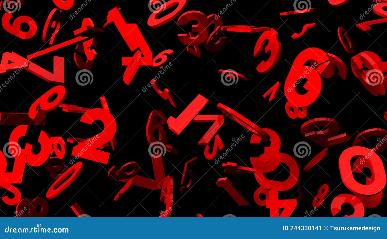 Red Numbers on Black Background. Stock Illustration - Illustration of ...