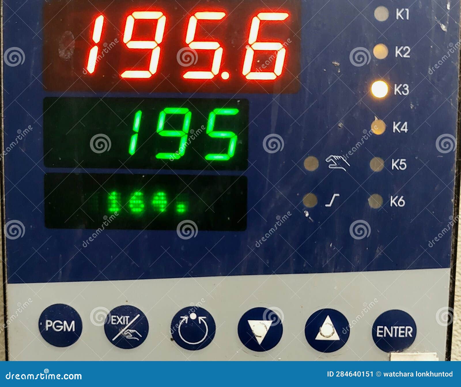 Red Numbers and Green Numbers on the Display. Stock Image - Image of ...