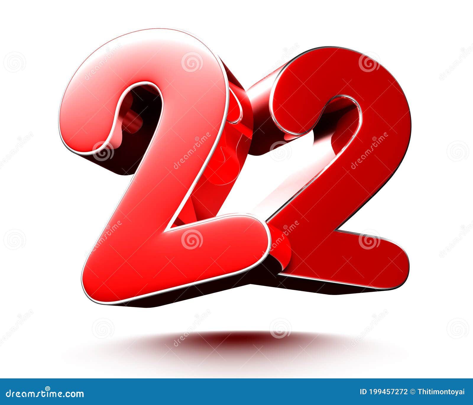 Numbers 22 3d. stock illustration. Illustration of clipping - 199457272