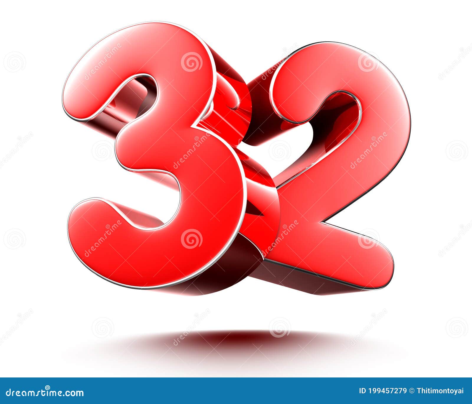 Numbers 32 3d. stock illustration. Illustration of design - 199457279