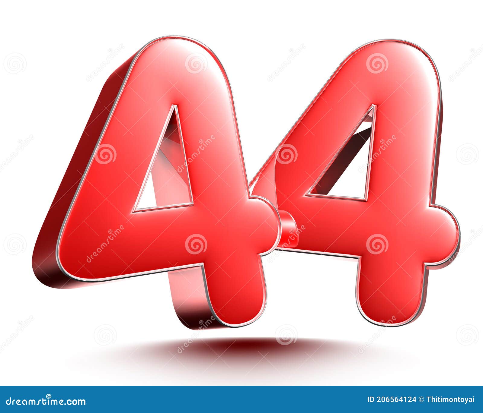 Red numbers 44. stock illustration. Illustration of network - 206564124