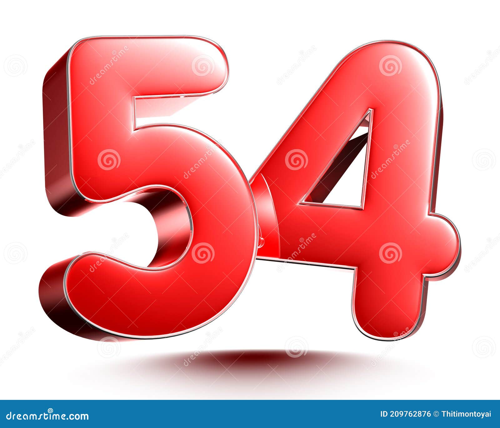 Red numbers 54. stock illustration. Illustration of figures - 209762876
