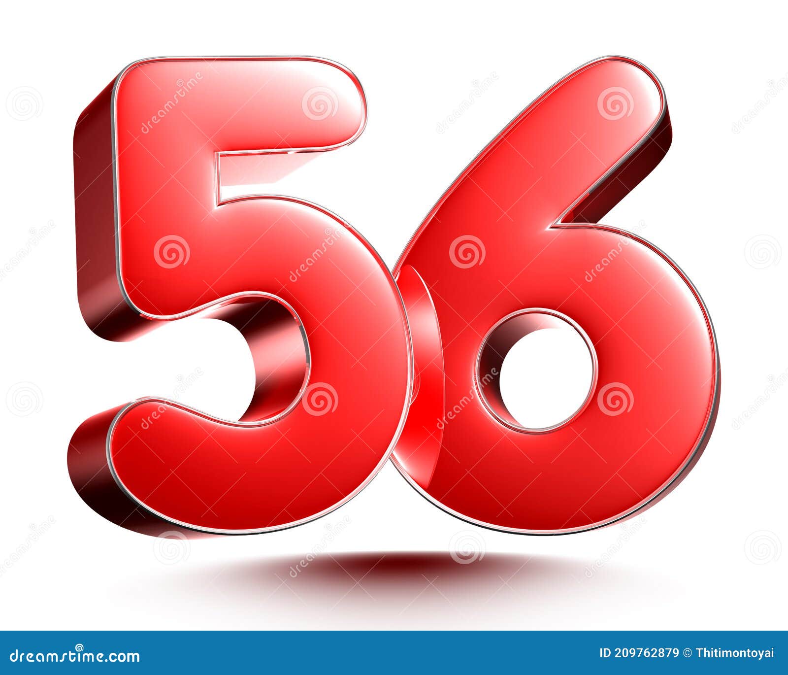 Red numbers 56. stock illustration. Illustration of extra - 209762879