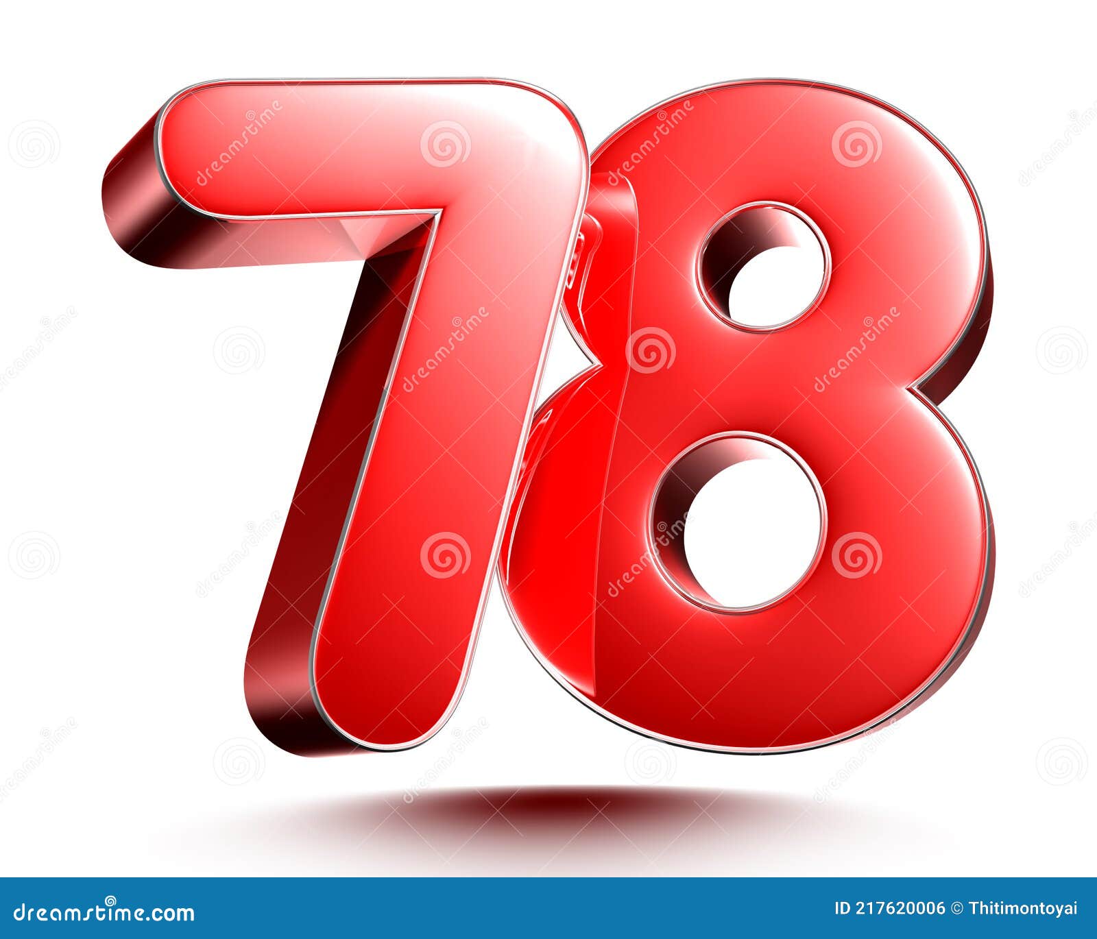 Red numbers 78. stock illustration. Illustration of graphic - 217620006