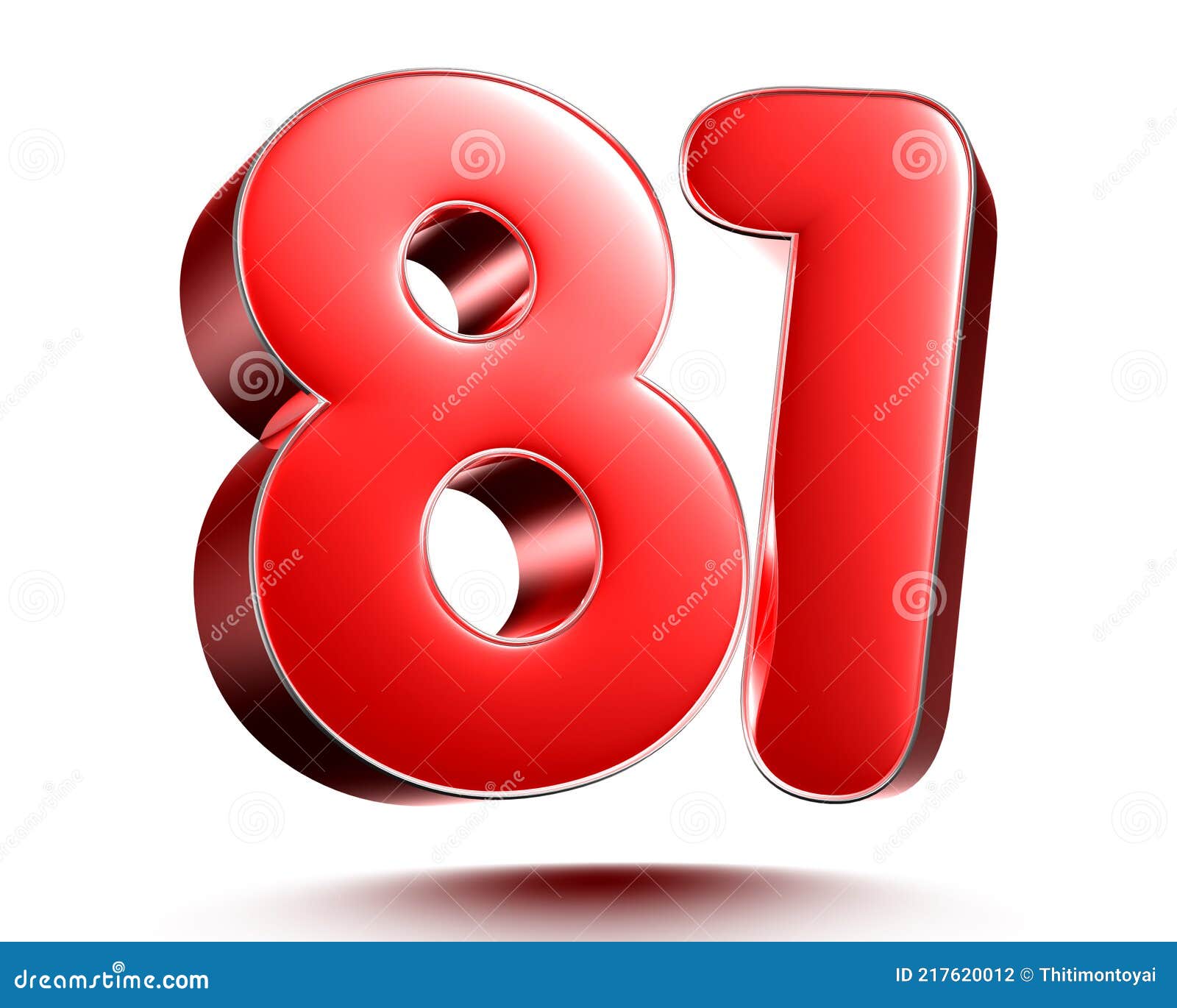 Red numbers 81. stock illustration. Illustration of icon - 217620012