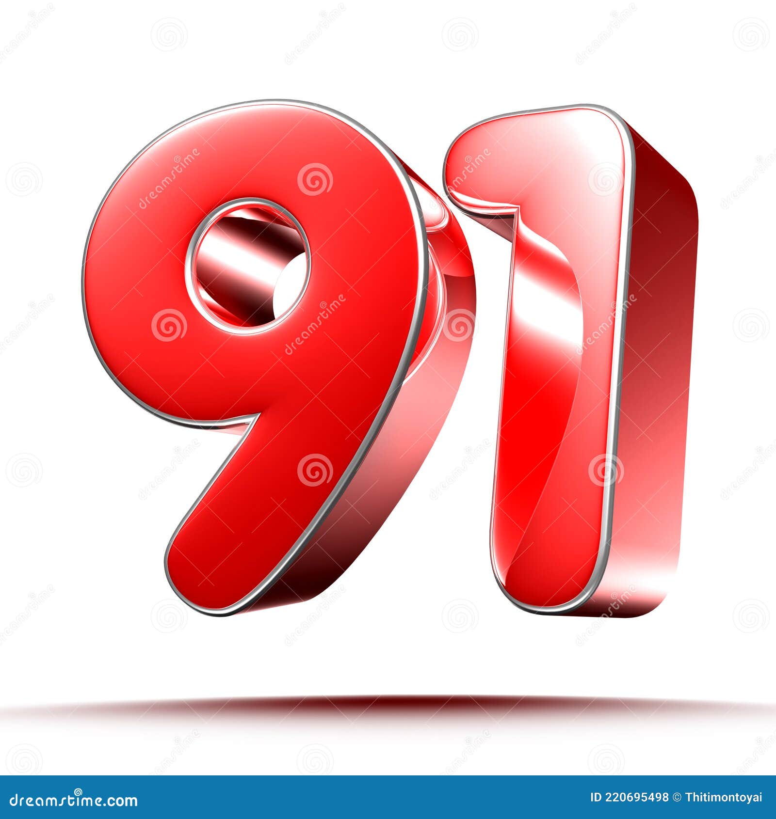 Red numbers 91. stock illustration. Illustration of design - 220695498