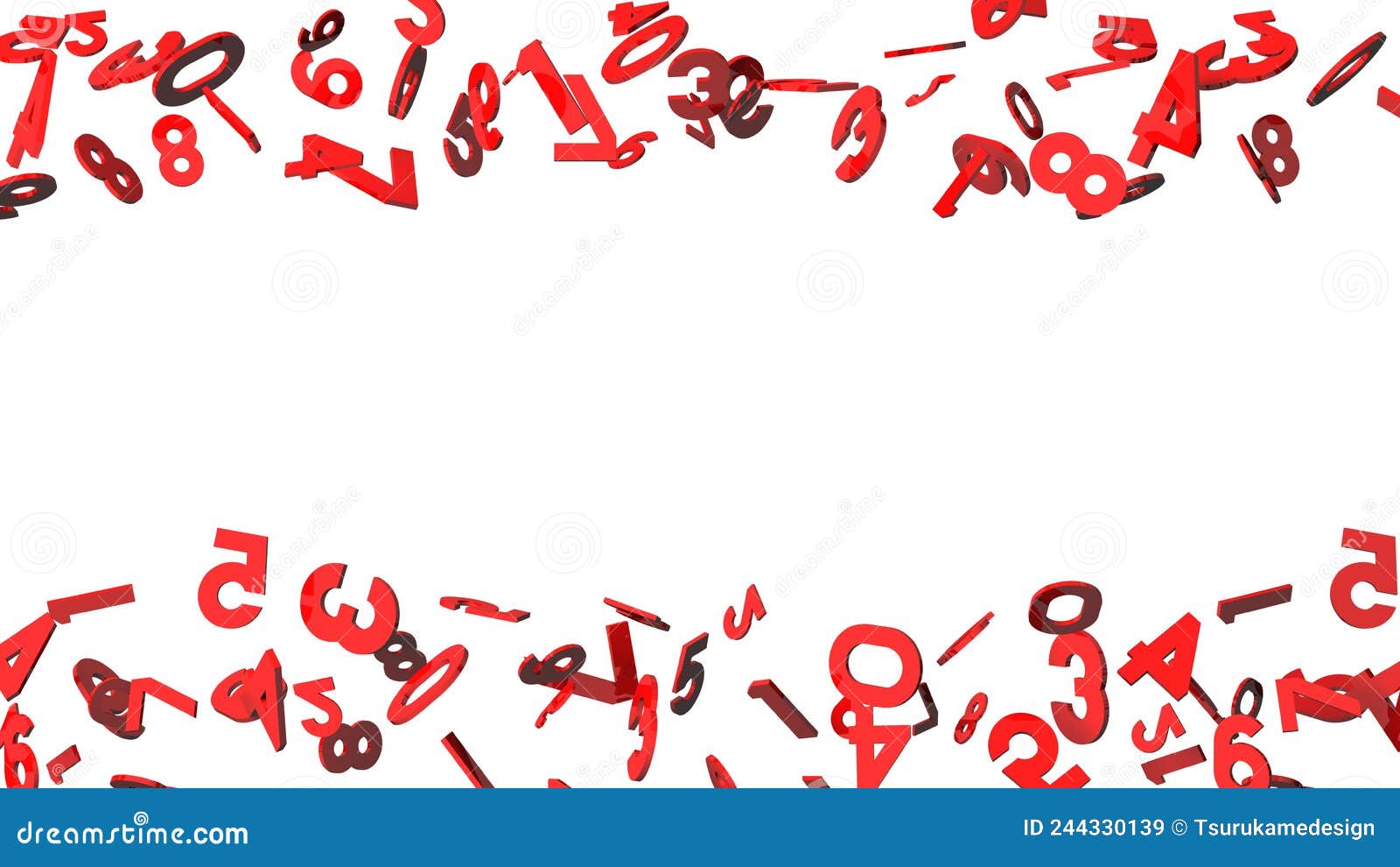 Red Numbers on White Background. Stock Illustration - Illustration of ...