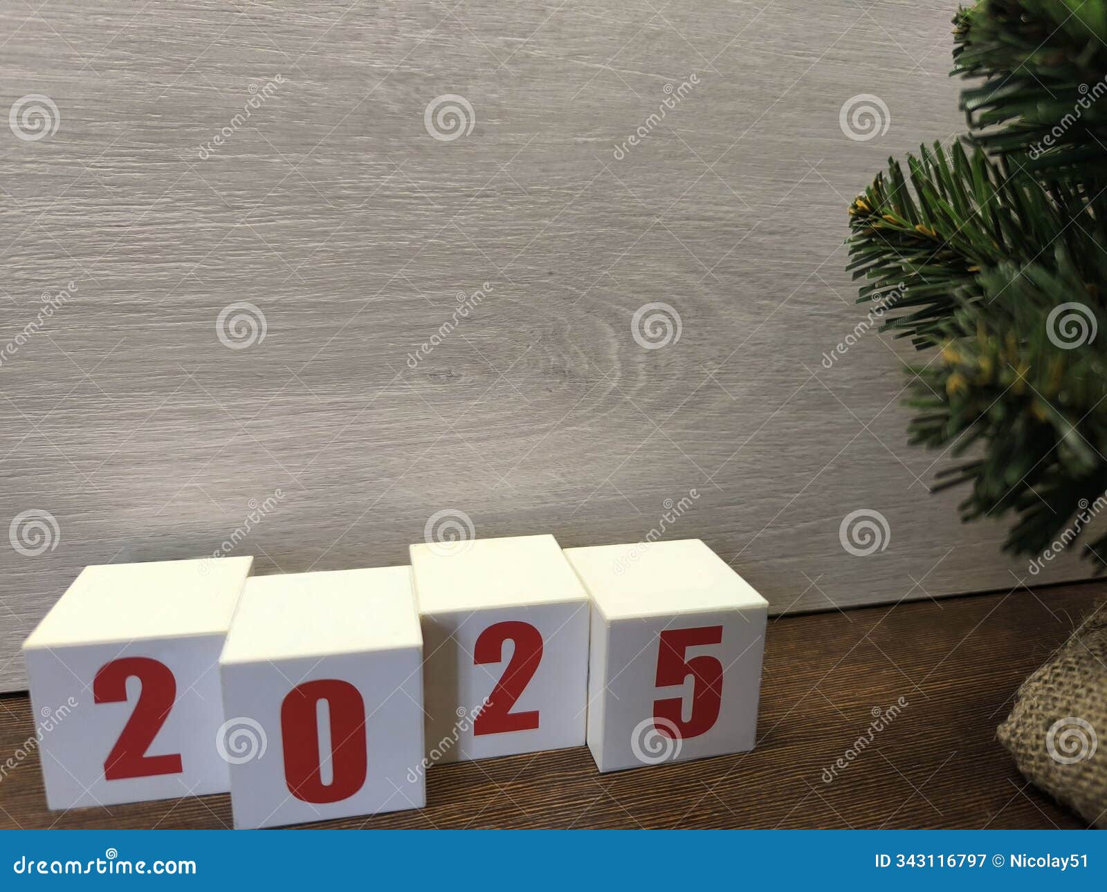 The Red Numbers 2025 on the White Christmas Cubes Stock Image - Image ...