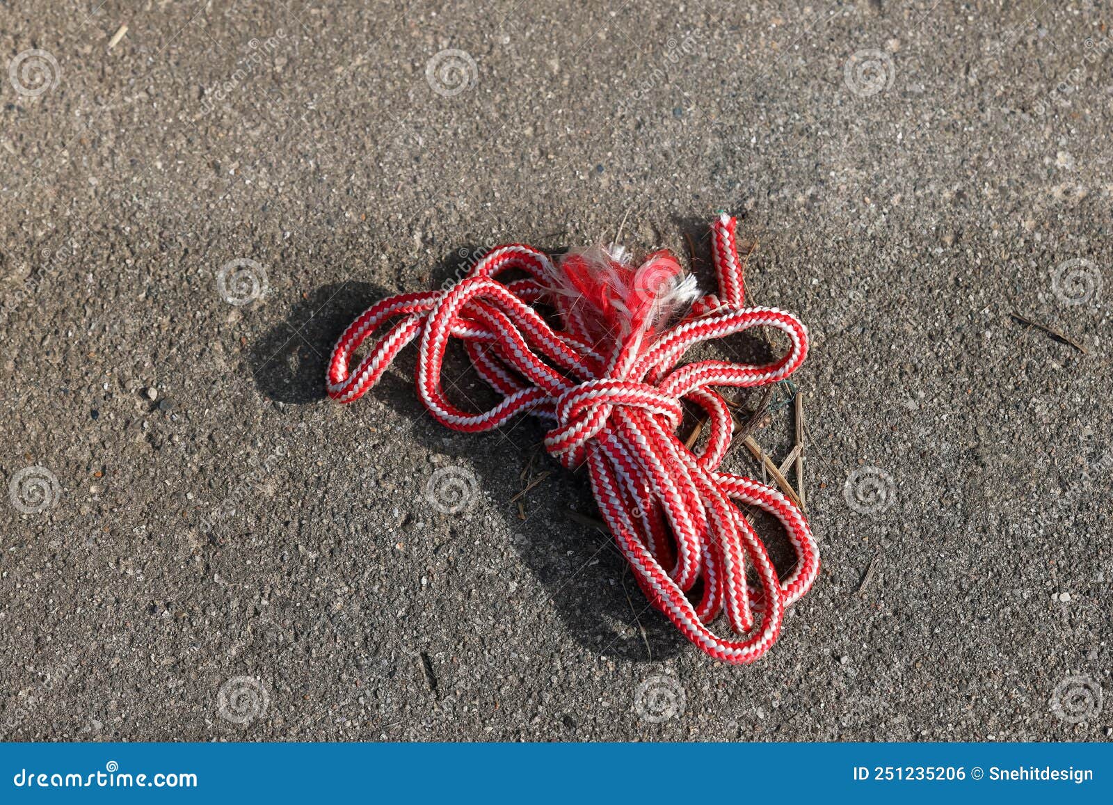 Red Nylon Rope on the Ground Stock Photo - Image of pattern, climbing ...