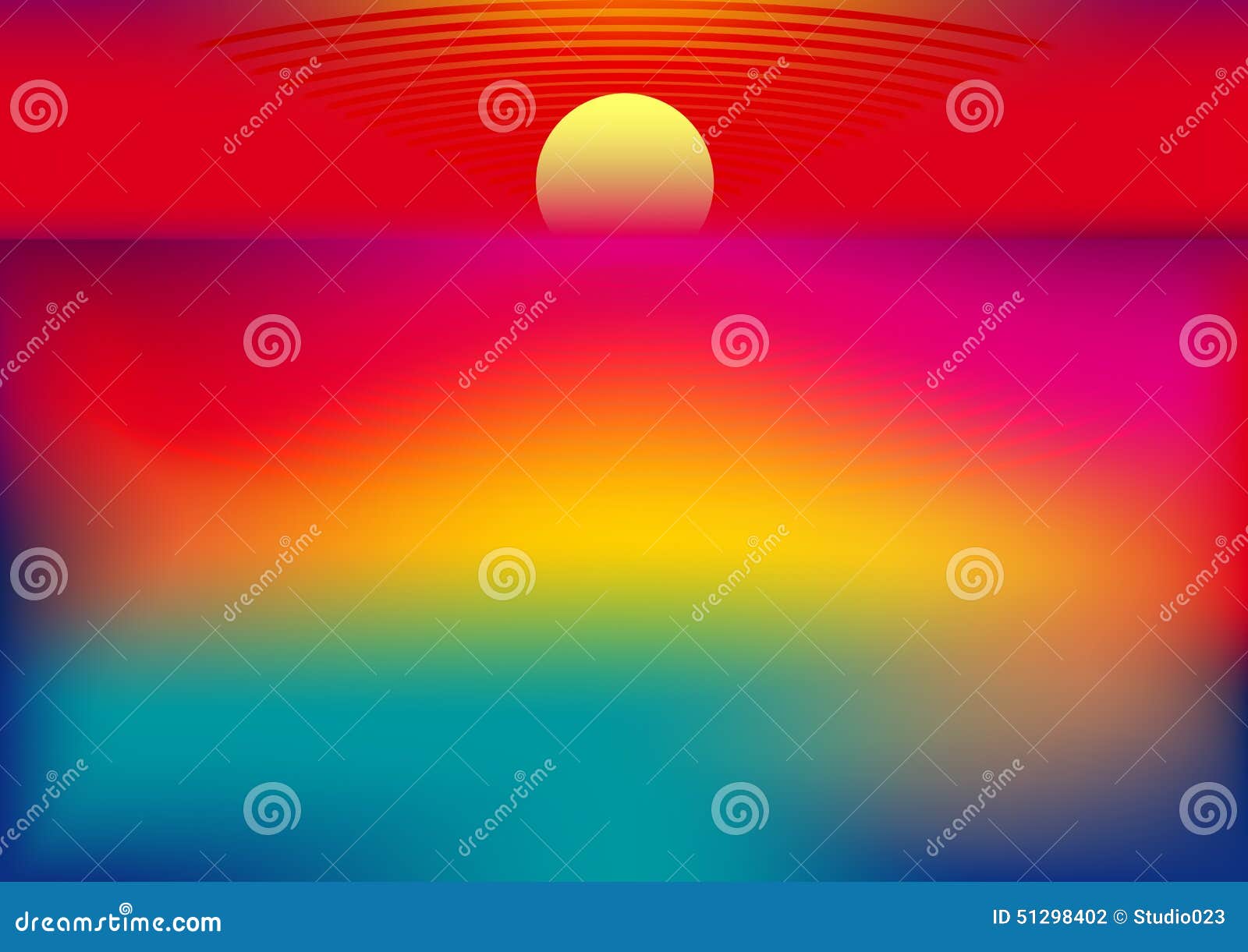 Red ocean sunset stock vector. Illustration of peace - 51298402