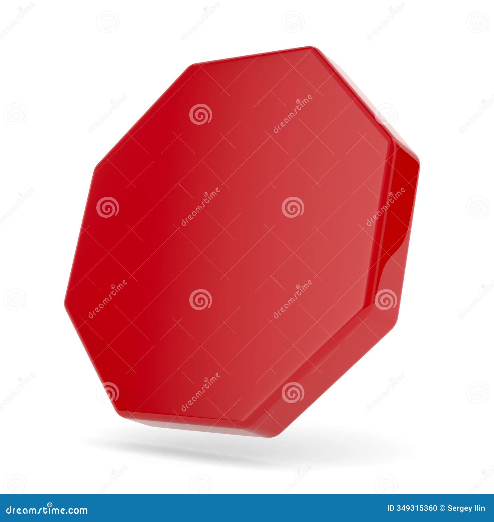 Red Octagon on White Background. Isolated 3D Illustration Stock ...